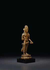 A RARE GILT-BRONZE FIGURE OF VAJRAPANI, NEPAL, LICCHAVI PERIOD, 9TH ...