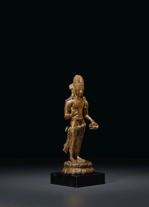 A RARE GILT-BRONZE FIGURE OF VAJRAPANI, NEPAL, LICCHAVI PERIOD, 9TH ...