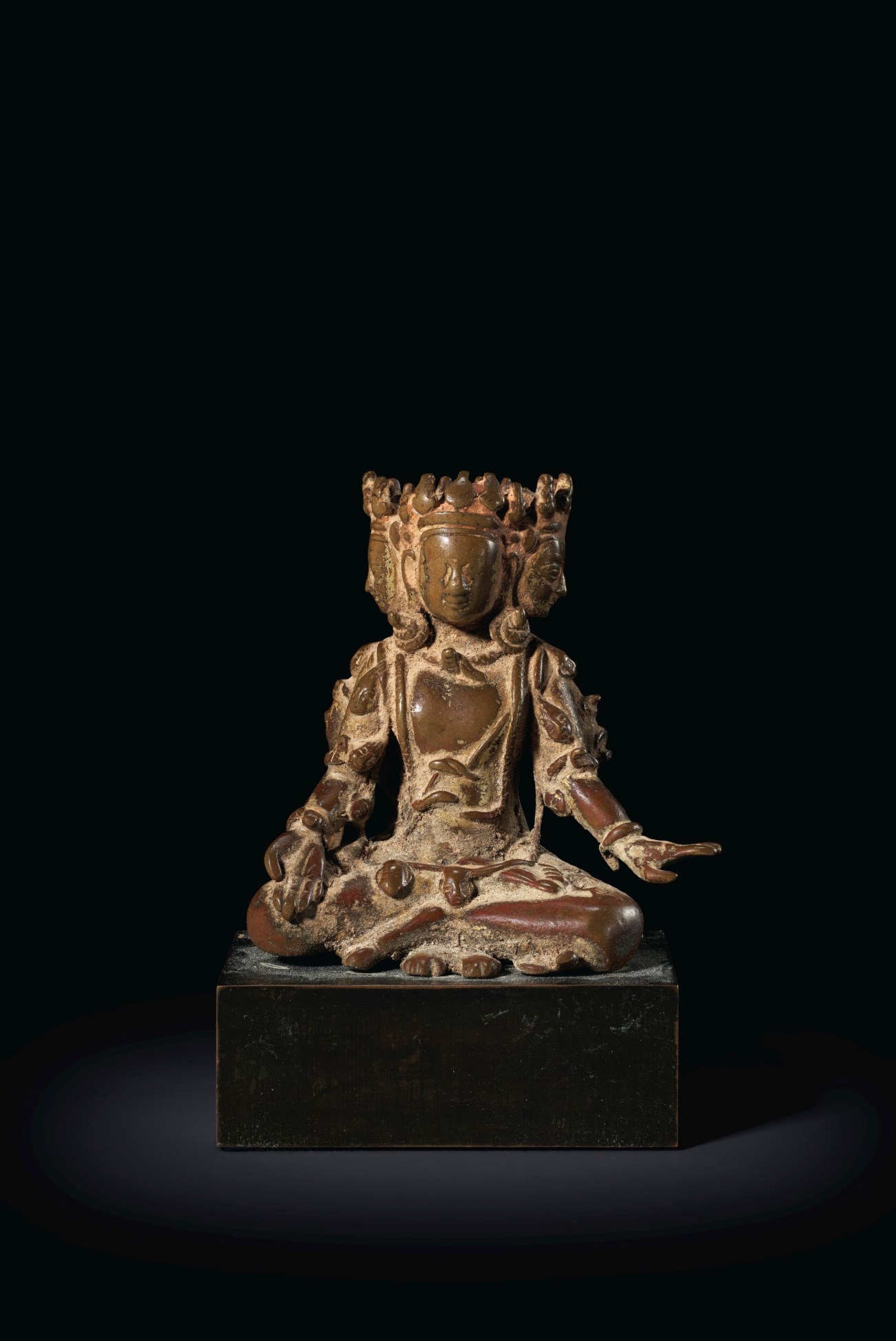 A GILT-COPPER FIGURE OF SADASHIVA, NEPAL, LICCHAVI PERIOD, 9TH CENTURY ...