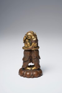 A BRONZE AND GILT-BRONZE SCULPTURE OF KANKITEN (GANAPATI), JAPAN, EDO ...