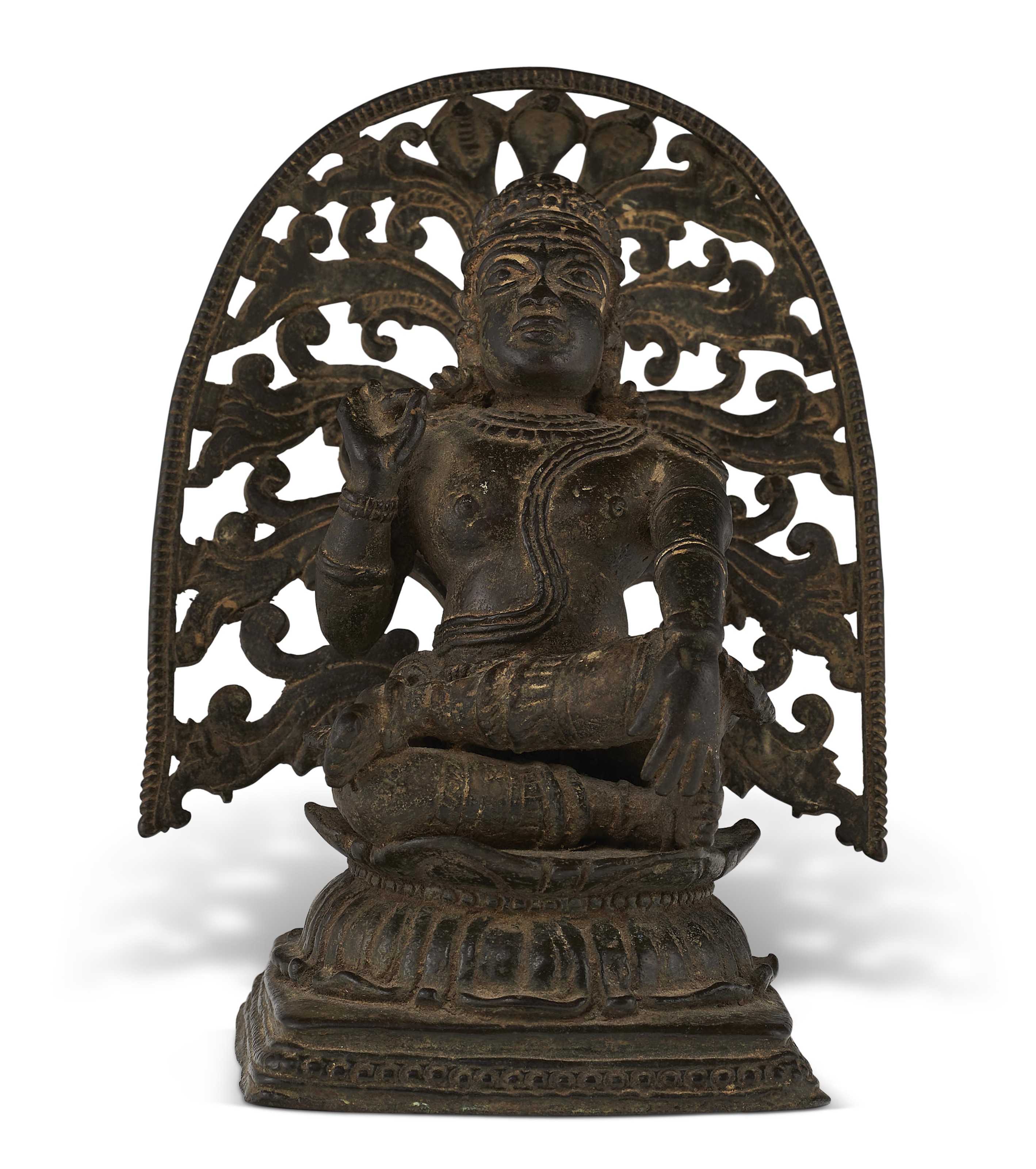 A BRONZE FIGURE OF AN ASCETIC FORM OF SHIVA, SOUTH INDIA, KERALA, 14TH ...