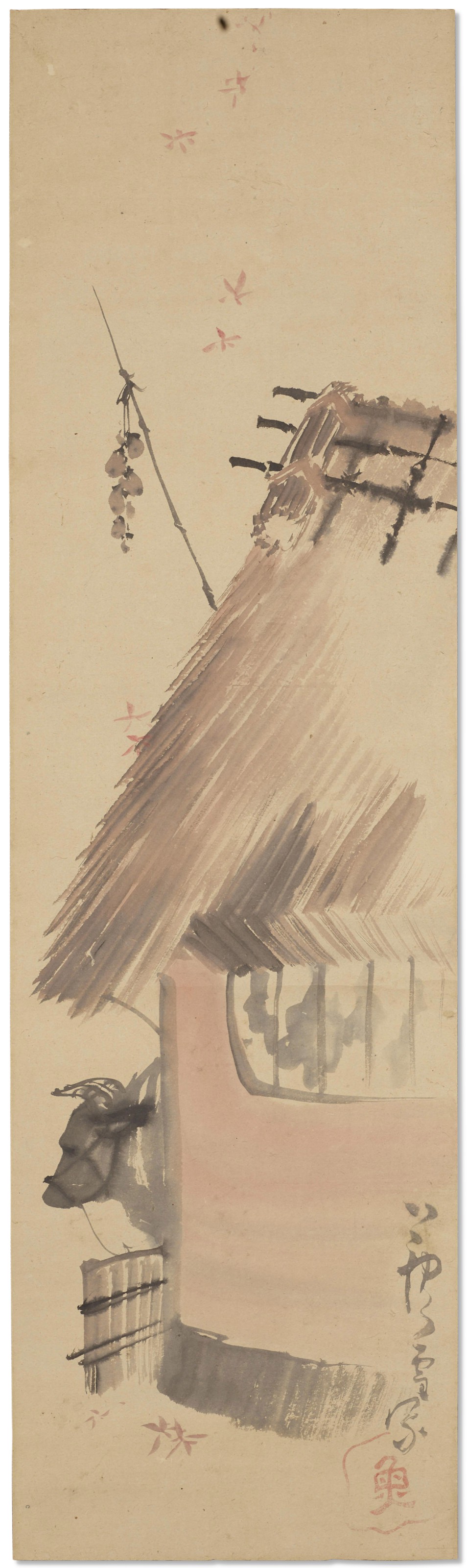 ATTRIBUTED TO NAGASAWA ROSETSU (1754-1799), Country house with ox | Christie’s