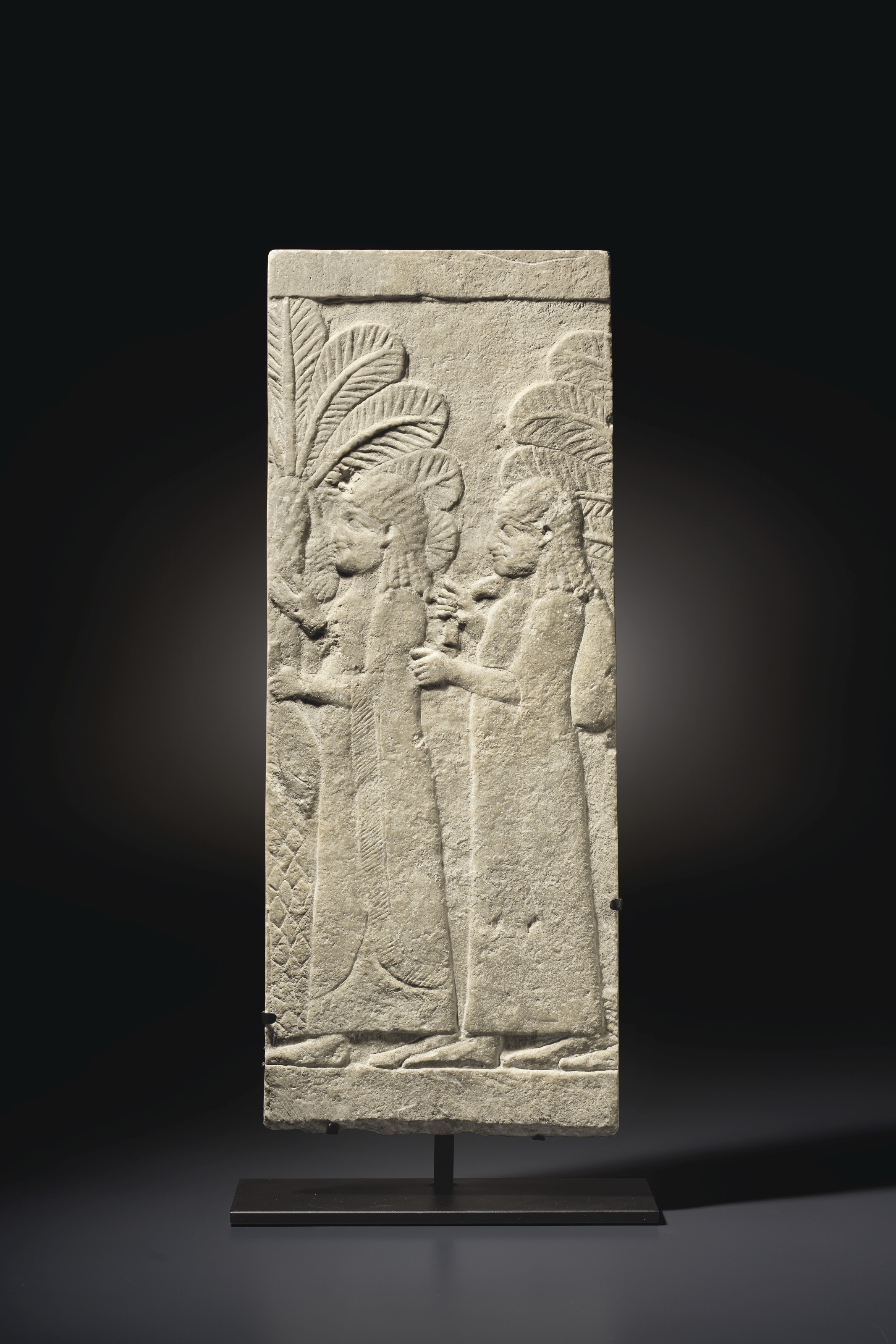 AN ASSYRIAN GYPSUM RELIEF PANEL, REIGN OF ASHURBANIPAL, CIRCA 669-631 B ...