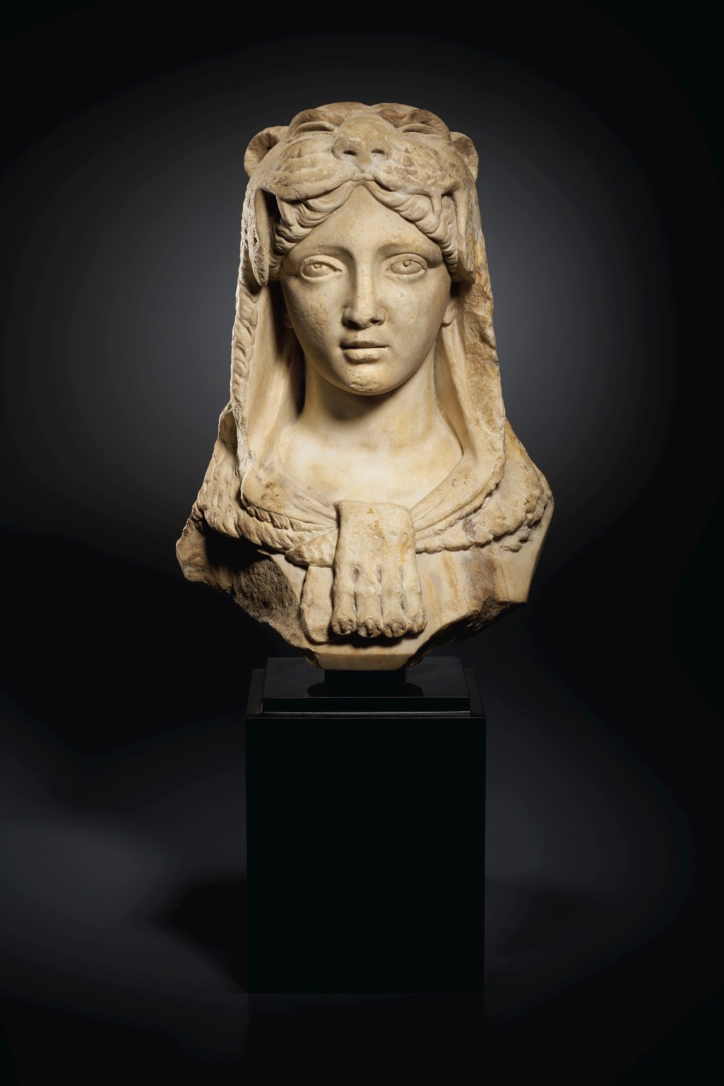 A ROMAN MARBLE PORTRAIT BUST OF THE EMPRESS CRISPINA AS OMPHALE ...