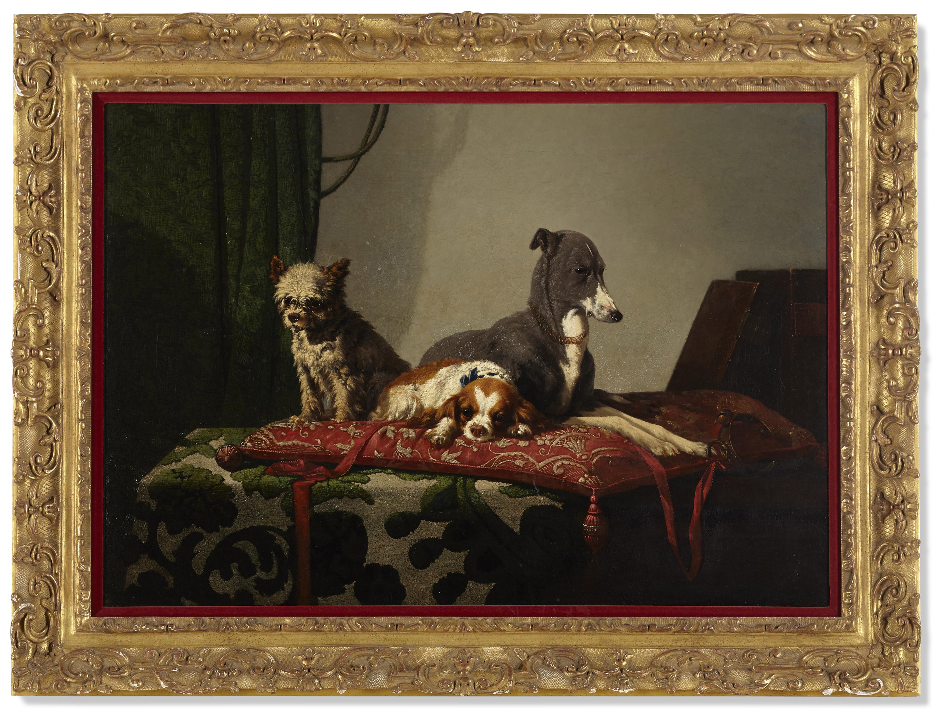 Vincent de Vos (Belgian, 1829-1875), Three Dogs Resting | Christie’s