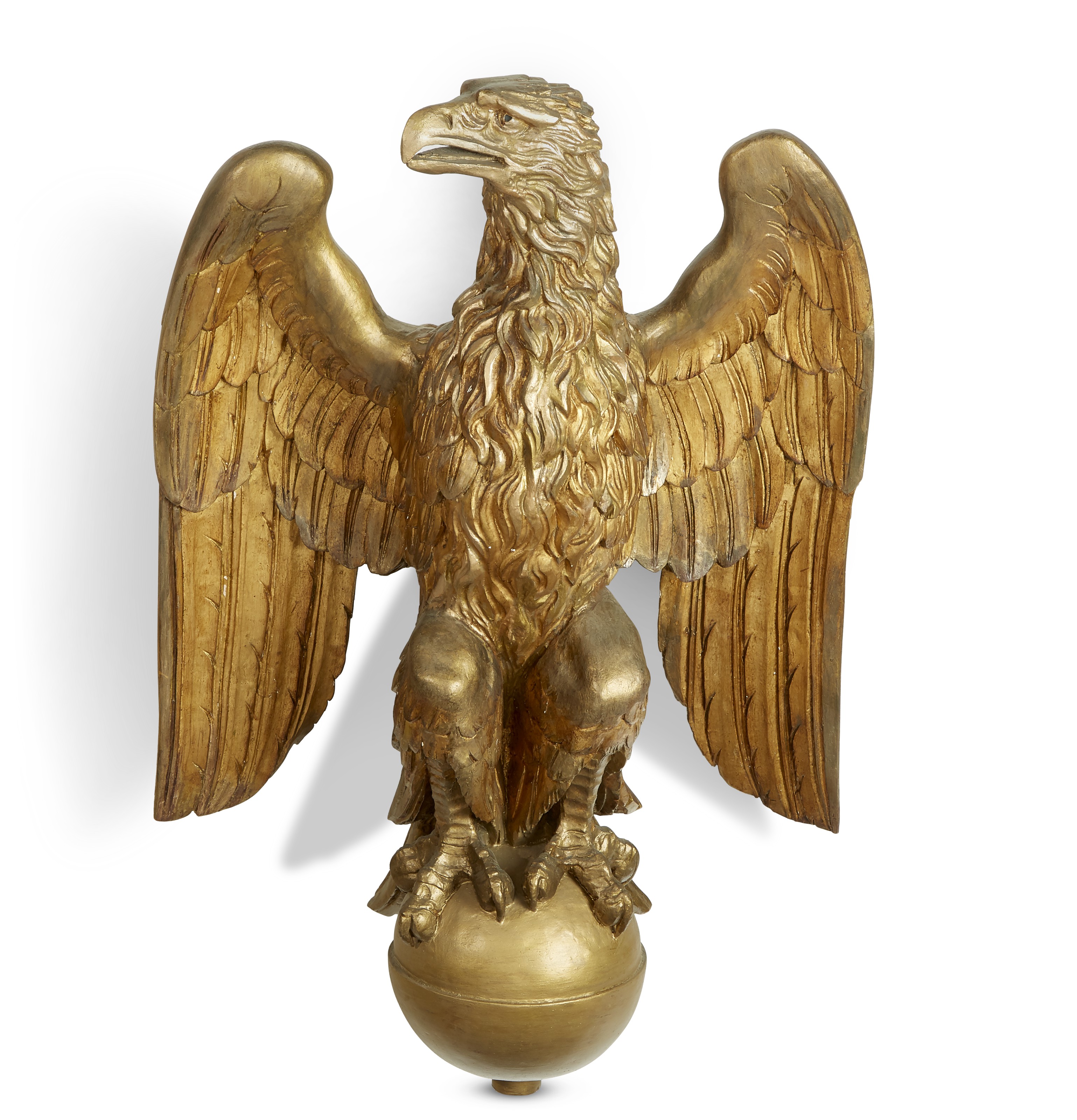 AMERICAN GILTWOOD FLAG POLE FINIAL OF AN EAGLE, FIRST HALF 20TH CENTURY ...