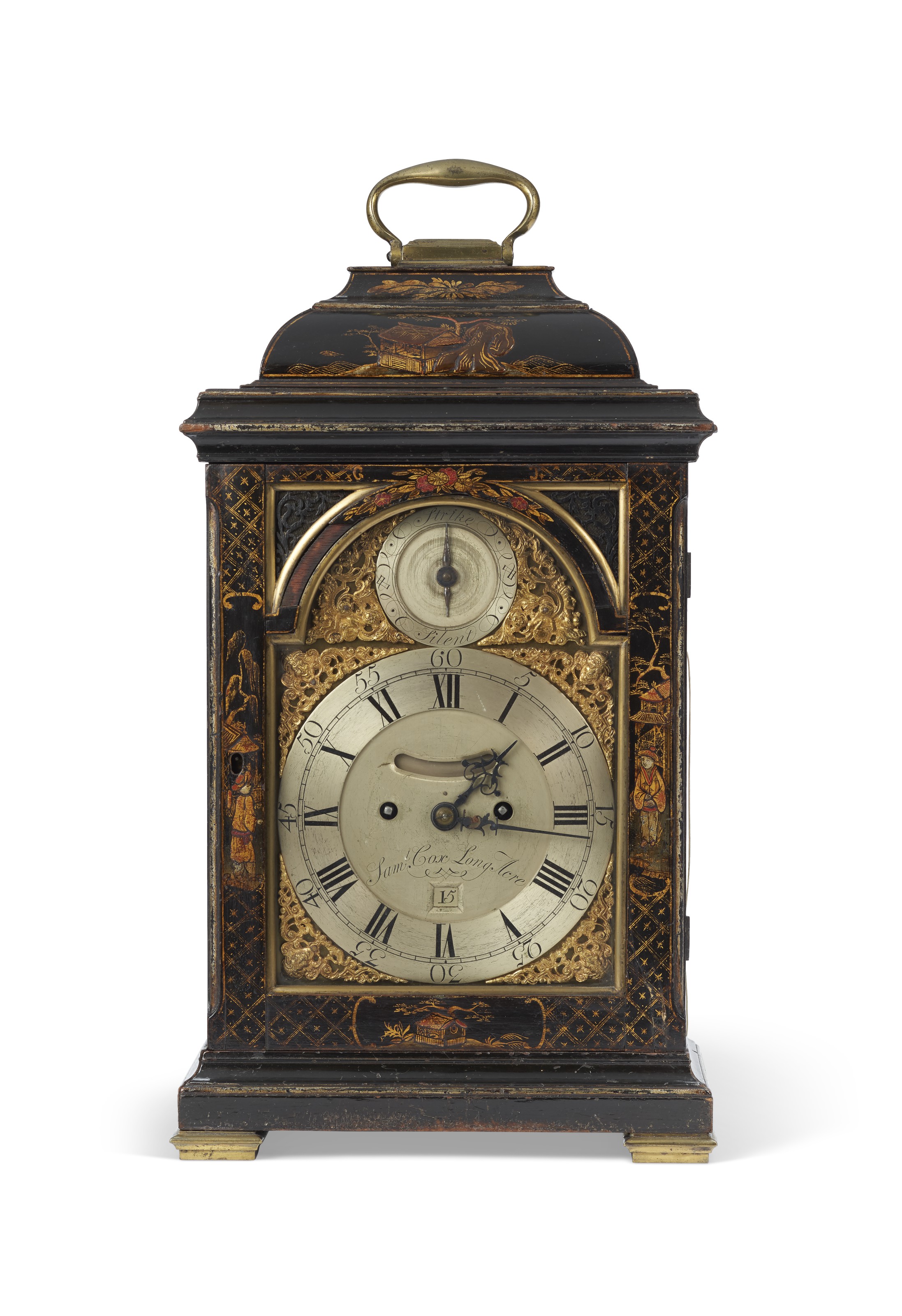 GEORGE III BLACK AND GILT JAPANNED BRACKET CLOCK, CIRCA 1800 | Christie’s