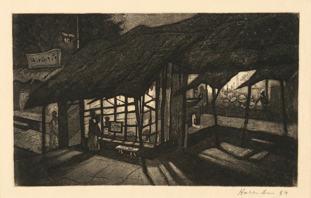 HAREN DAS (1921-1993), Summer Bath; Untitled (Shop at Night); Woman at the Well; With her ...