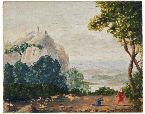 Fulco di Verdura (Italian, 1898-1978), Landscape with two figures ...