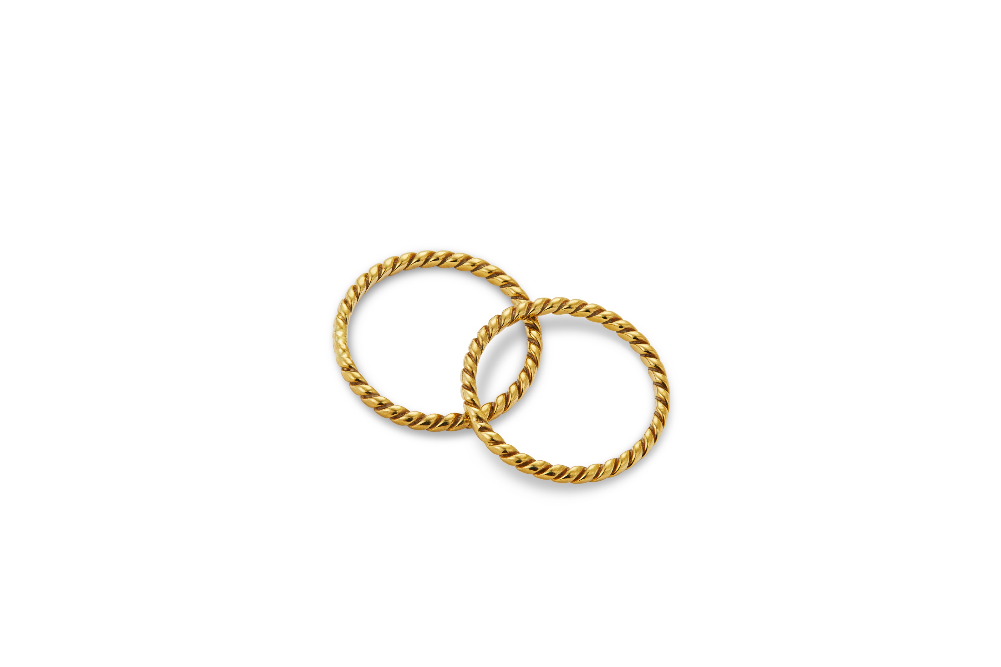 A PAIR OF GOLD ROPE-TWIST RINGS, 20TH CENTURY | Christie’s