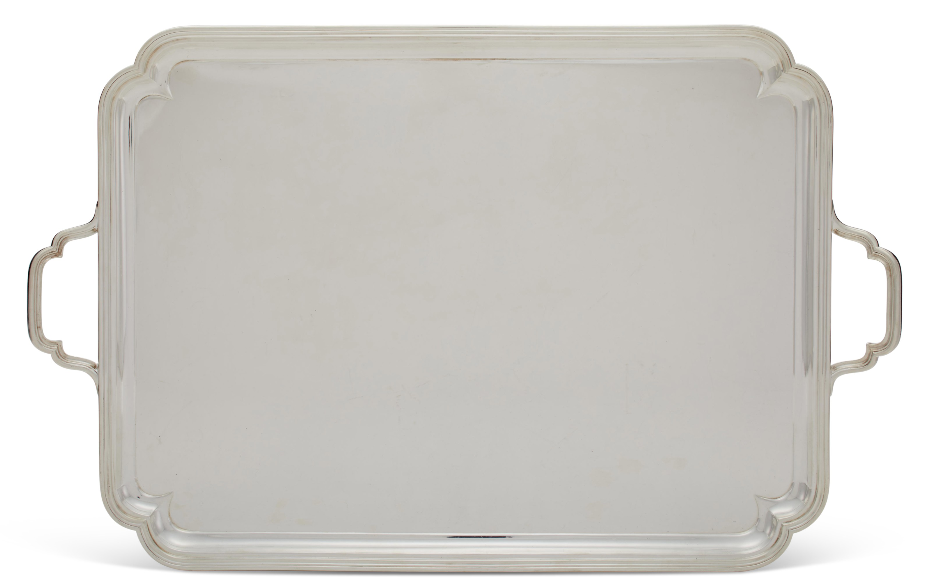 AN ELIZABETH II SILVER TWO-HANDLED TRAY, MARK OF PETER GUILLE, LONDON ...