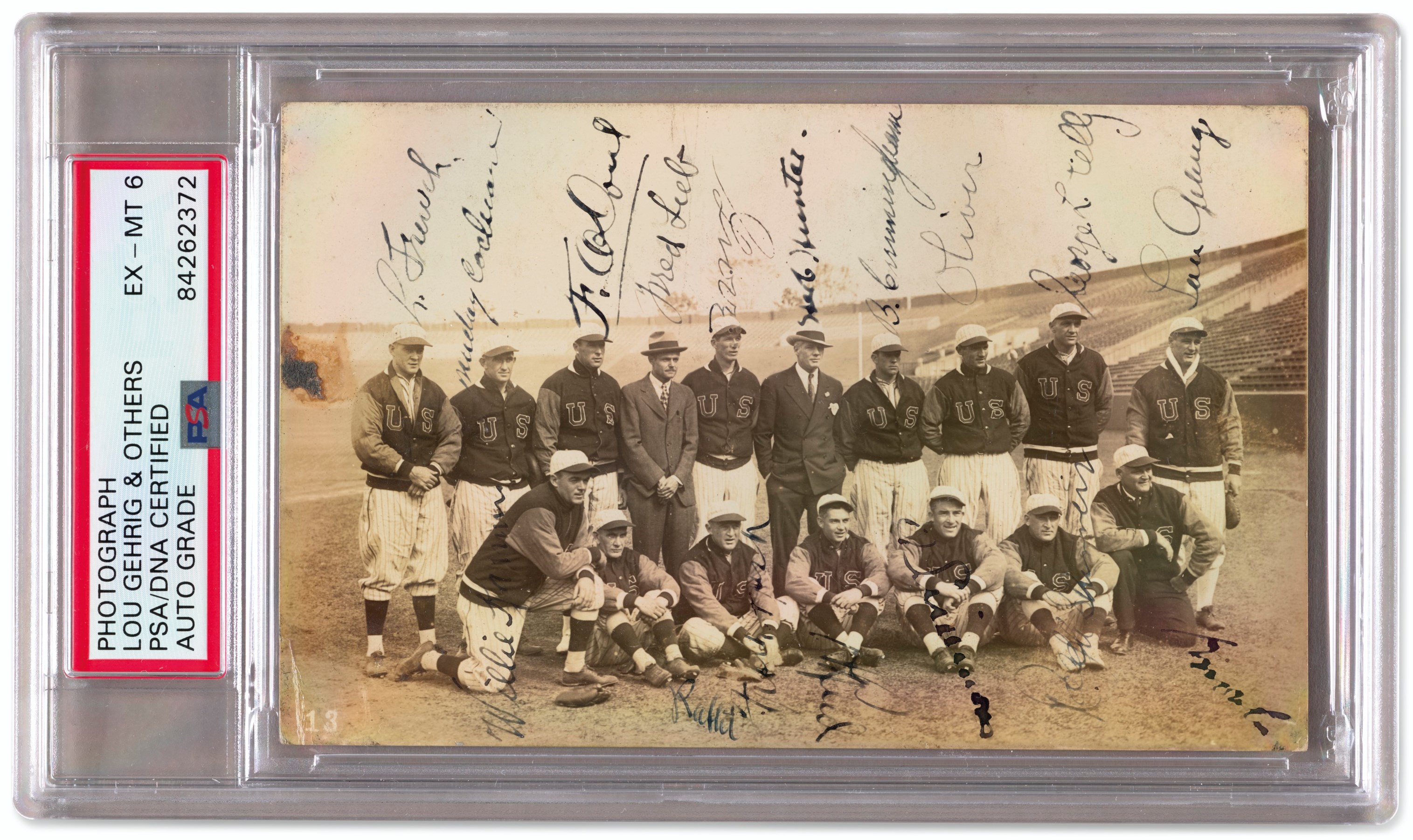 1931 U.S. All-Star Tour of Japan Team Autographed Photograph (PSA/DNA 6 ...