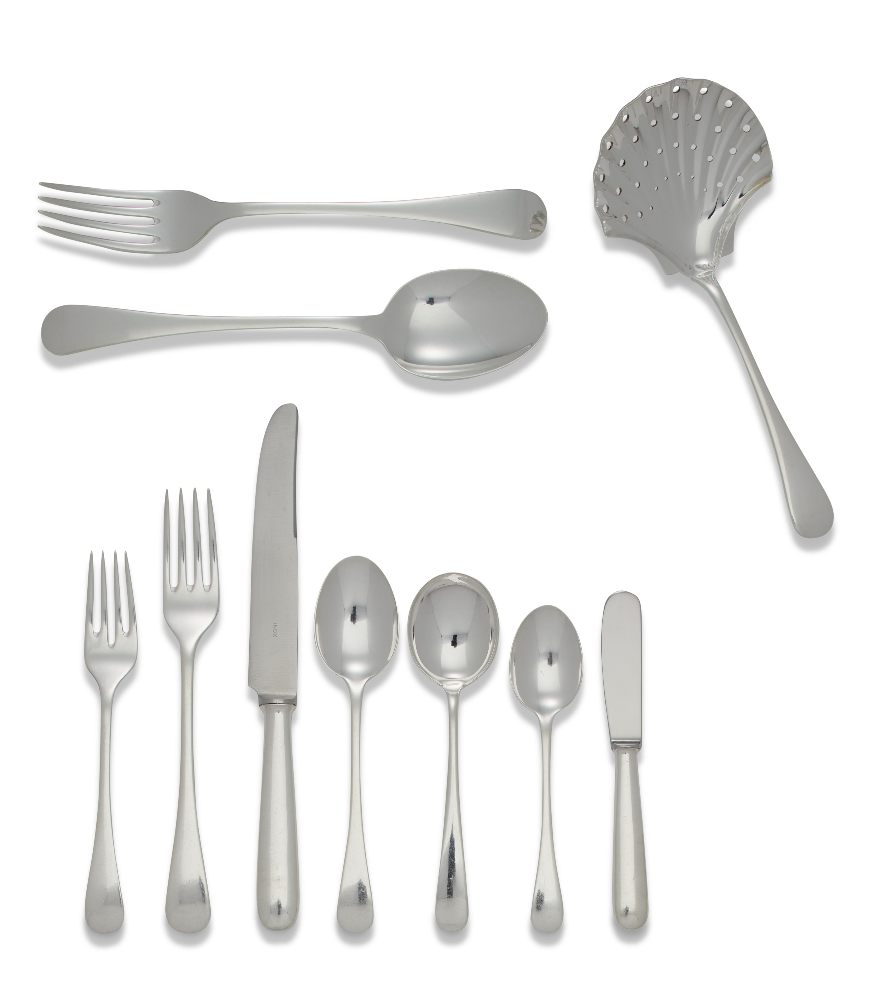 AN ITALIAN SILVER FLATWARE SERVICE, MARK OF BUCCELLATI, SECOND HALF ...