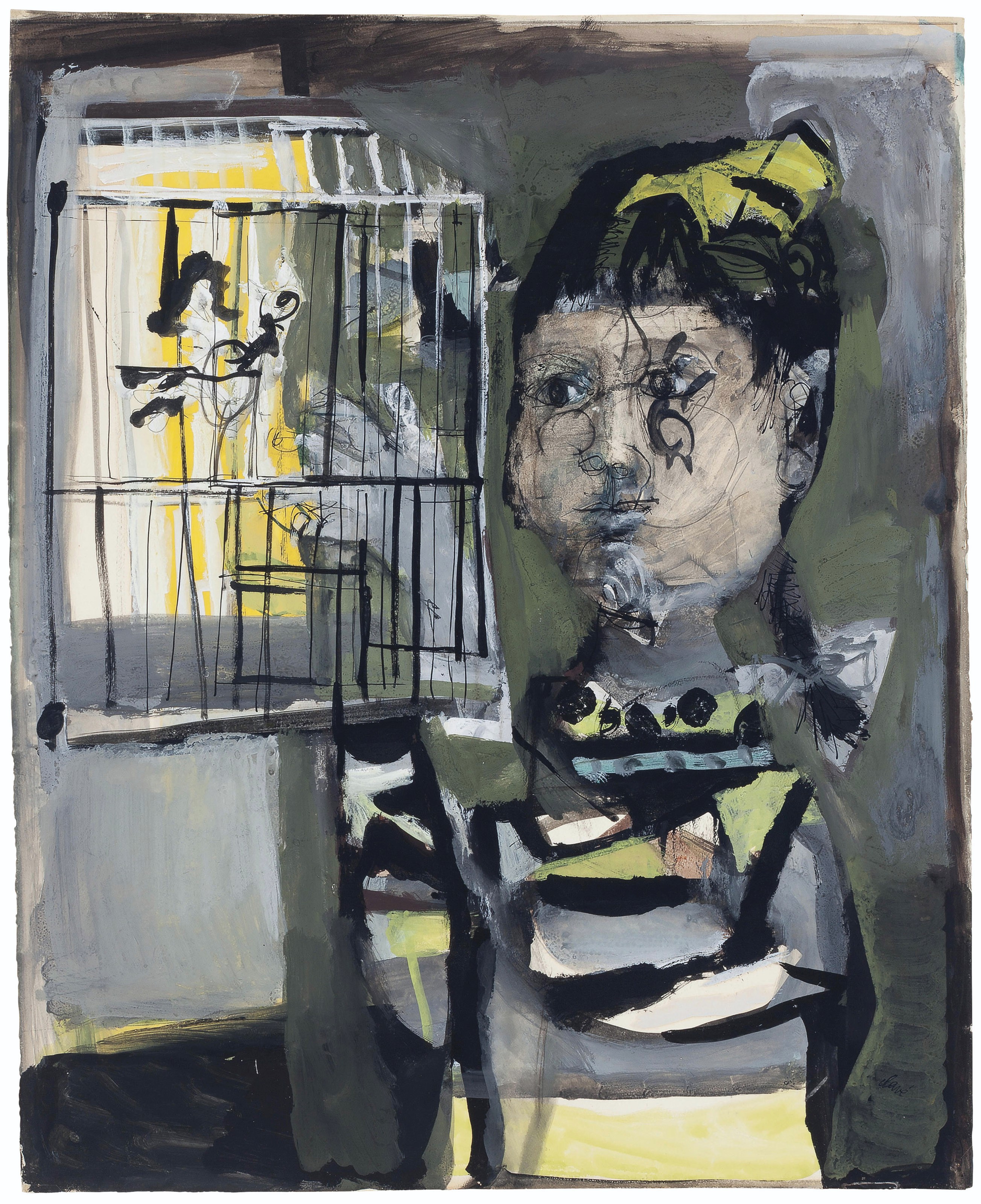 Antoni Clavé (Spanish, 1913–2005), Girl with birdcage | Christie’s