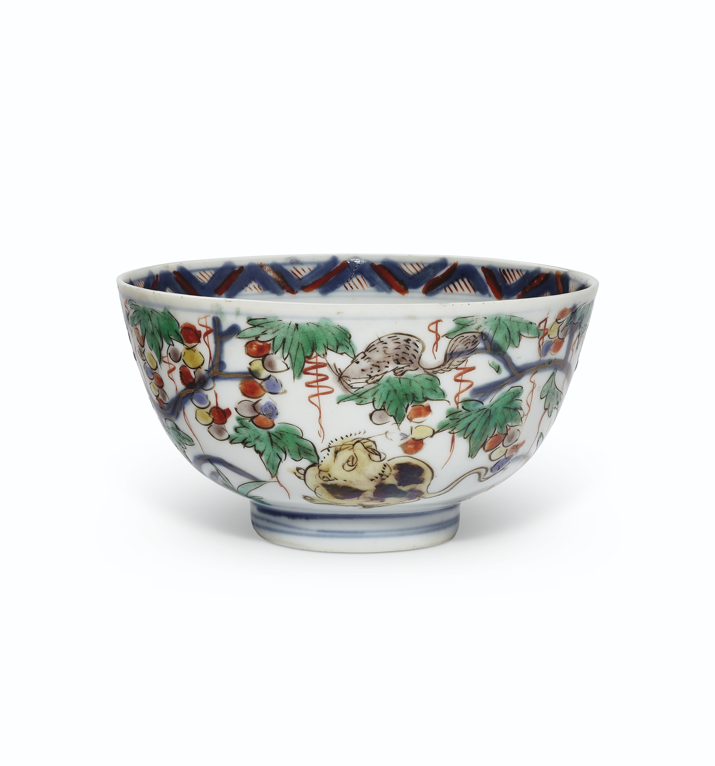 A CHINESE SMALL WUCAI BOWL, LATE MING/EARLY QING DYNASTY, 17TH CENTURY ...