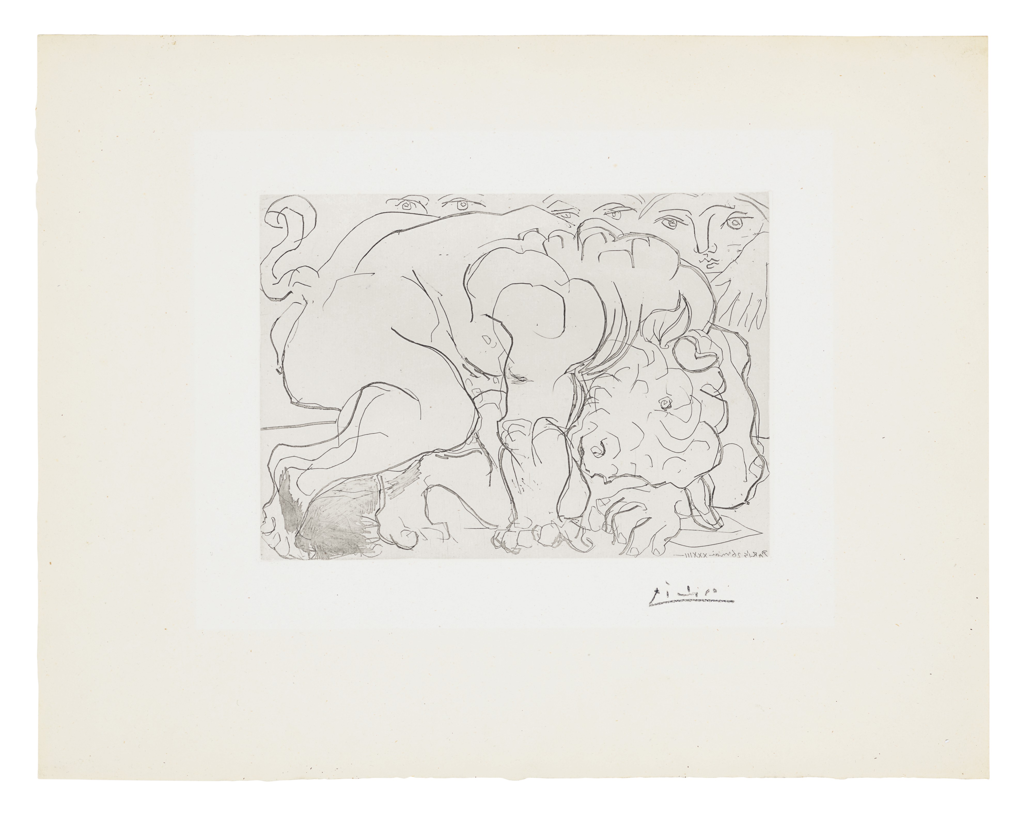 PABLO PICASSO (1881-1973), Minotaure blessé. VI, from La Suite Vollard ...