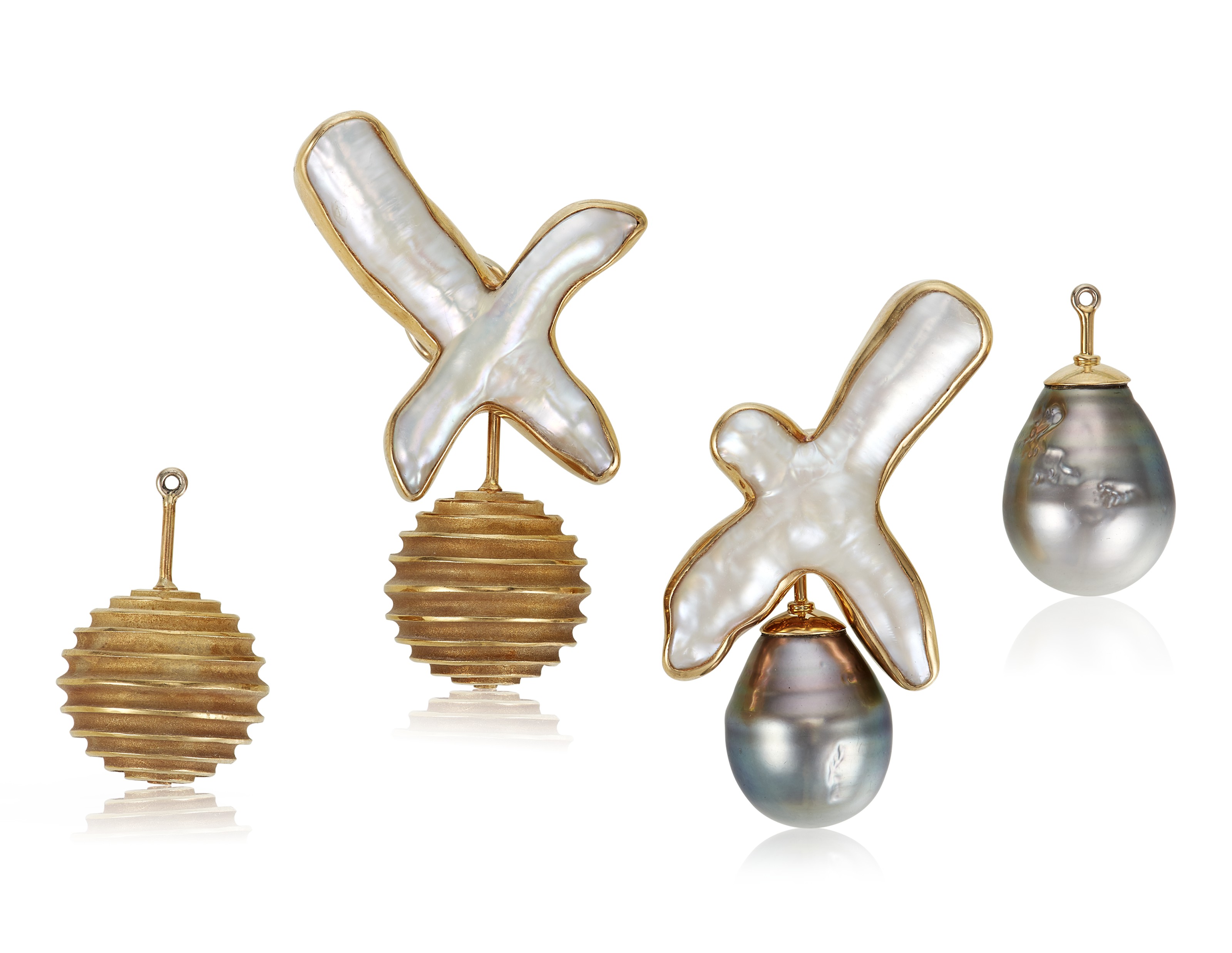 CHRISTOPHER WALLING CULTURED PEARL AND GOLD EARRINGS, | Christie’s