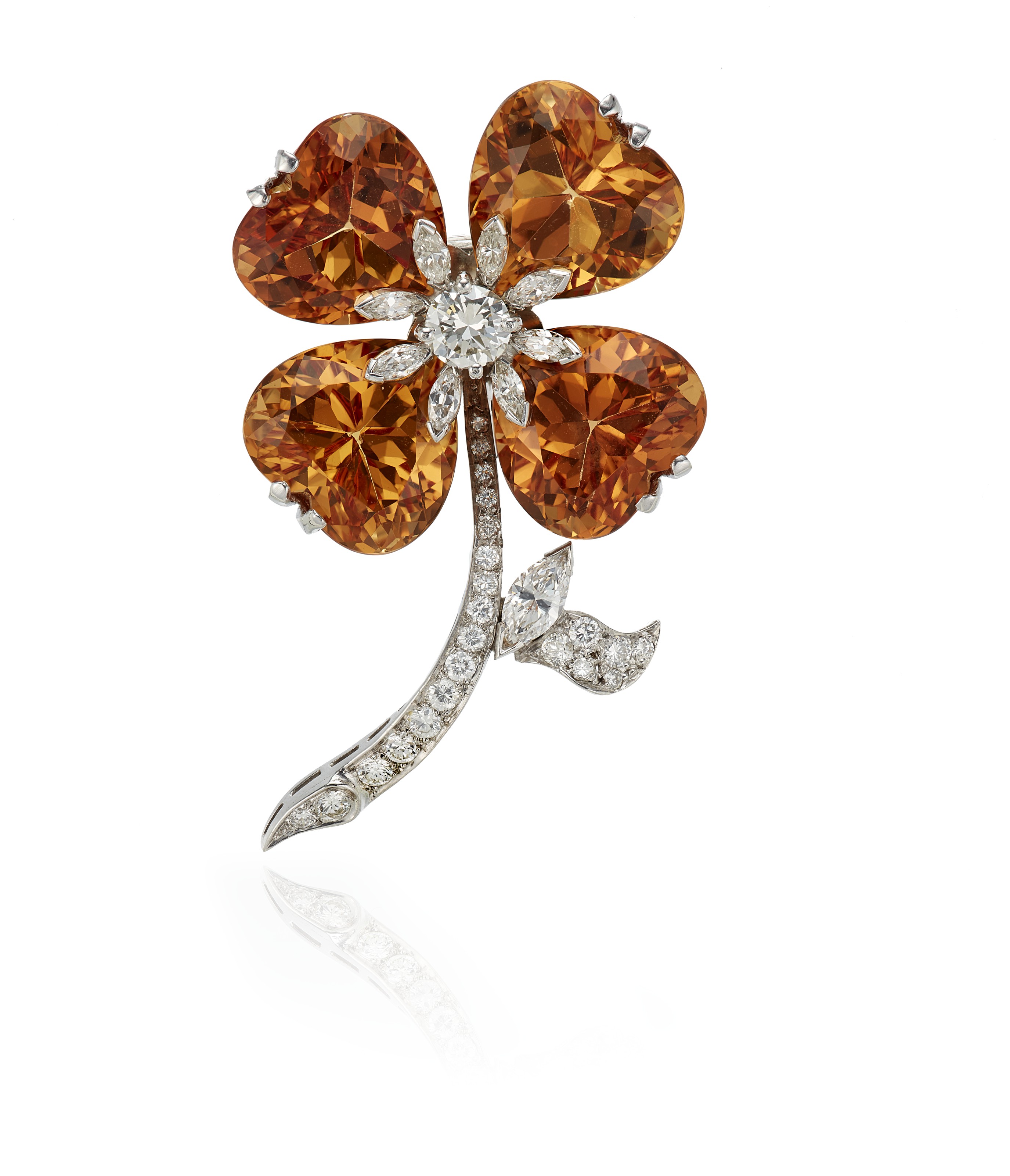 TOPAZ AND DIAMOND FLOWER BROOCH, | Christie’s