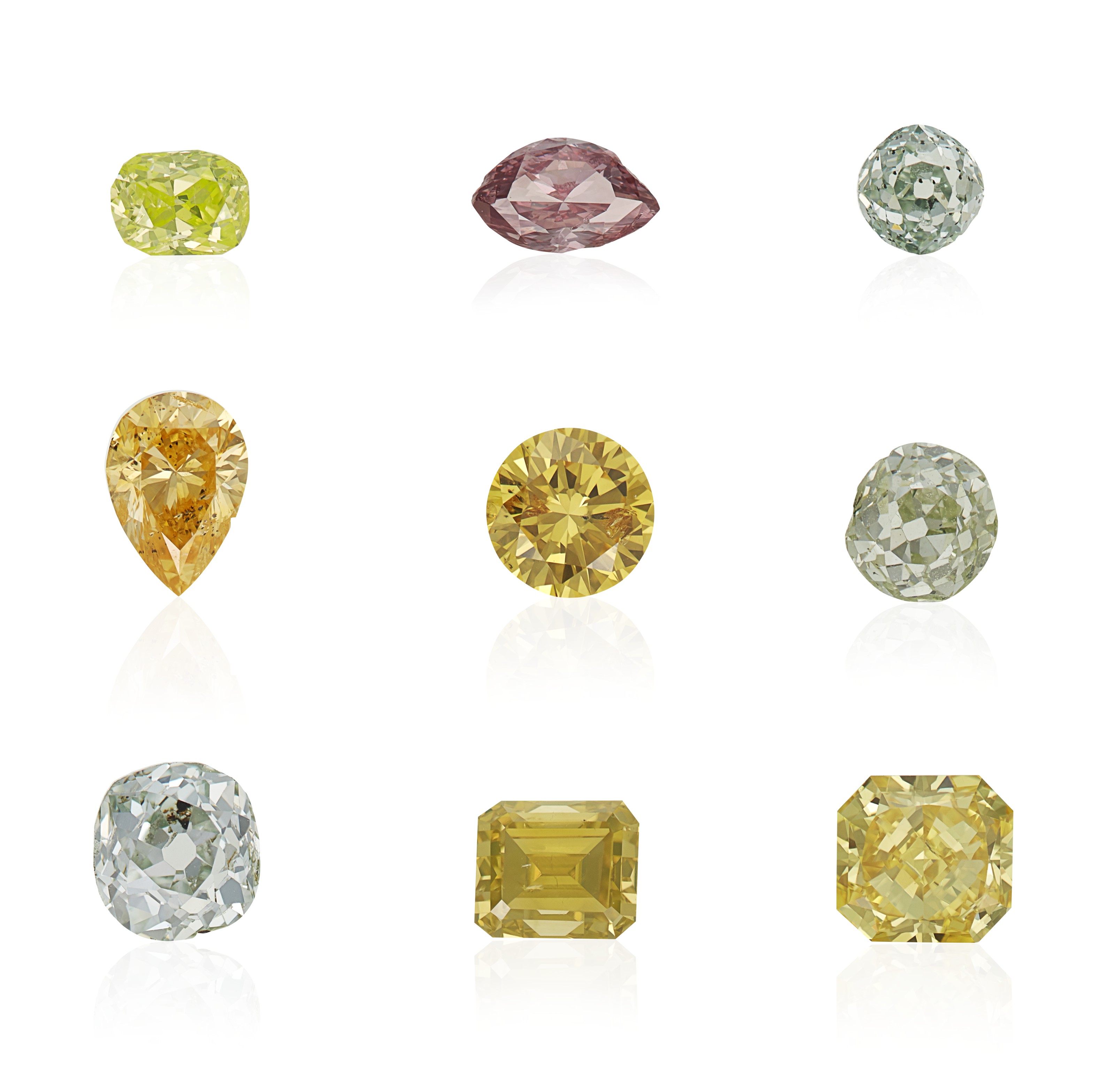 NINE UNMOUNTED COLORED DIAMONDS WITH GIA REPORTS, | Christie’s