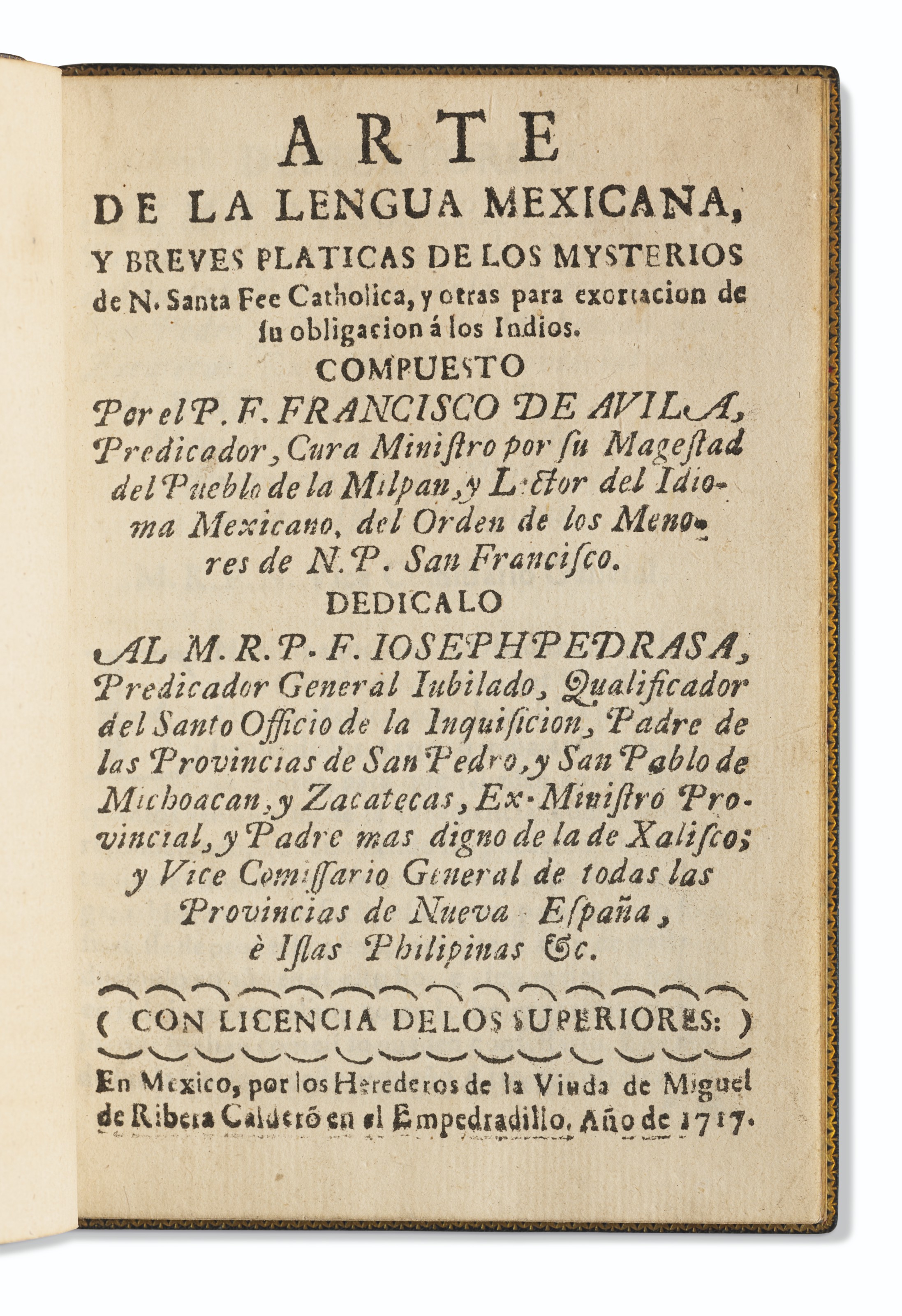 Early Dictionary of Nahuatl, Francisco de Ávila, 1717 | Christie’s