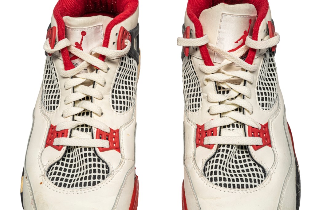 Air Jordan 4 “Fire Red,” Player Exclusive, Game-Worn Signed Sneaker ...