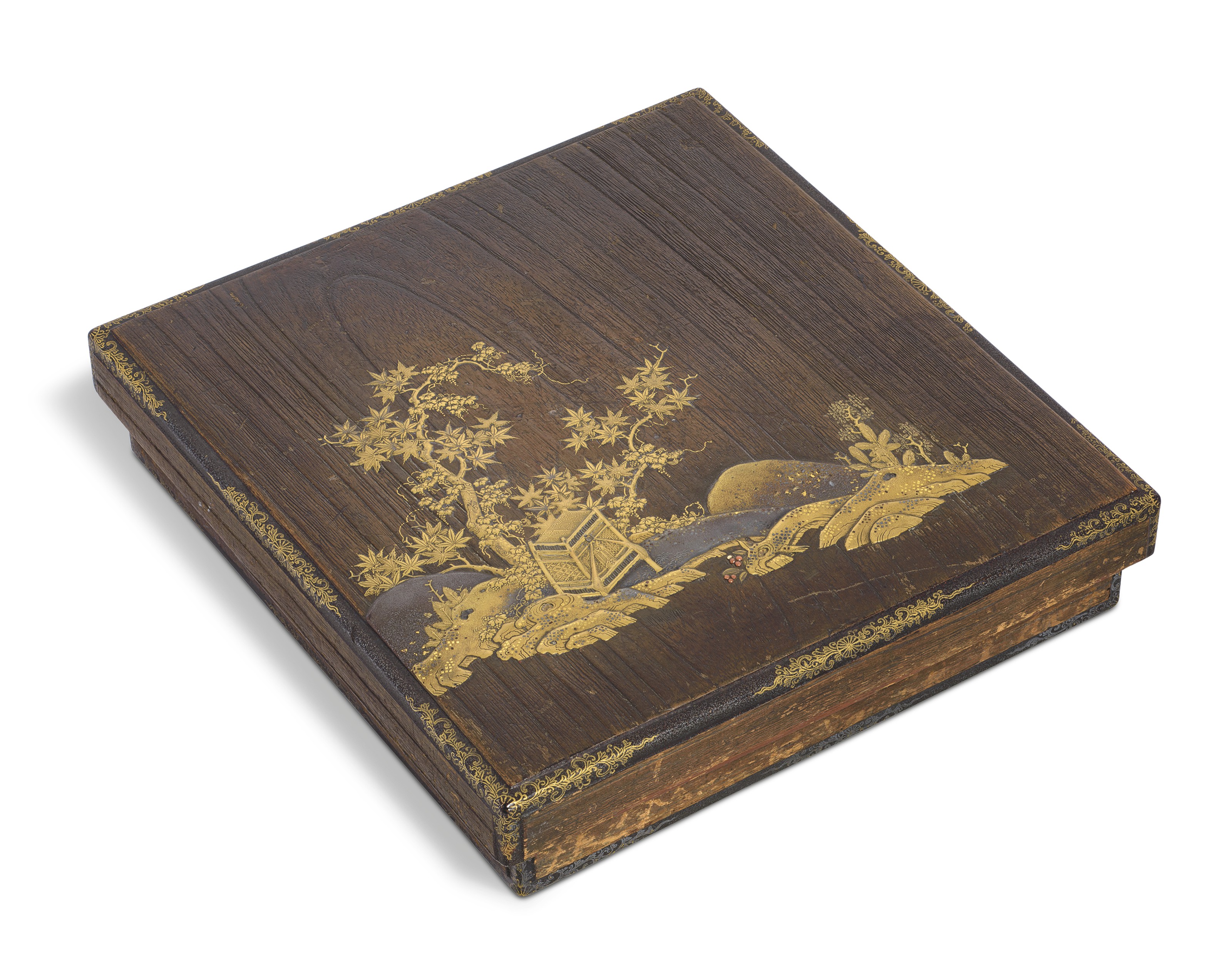 A LACQUERED PAULOWNIA WOOD WRITING BOX (SUZURIBAKO), EDO PERIOD (18TH ...