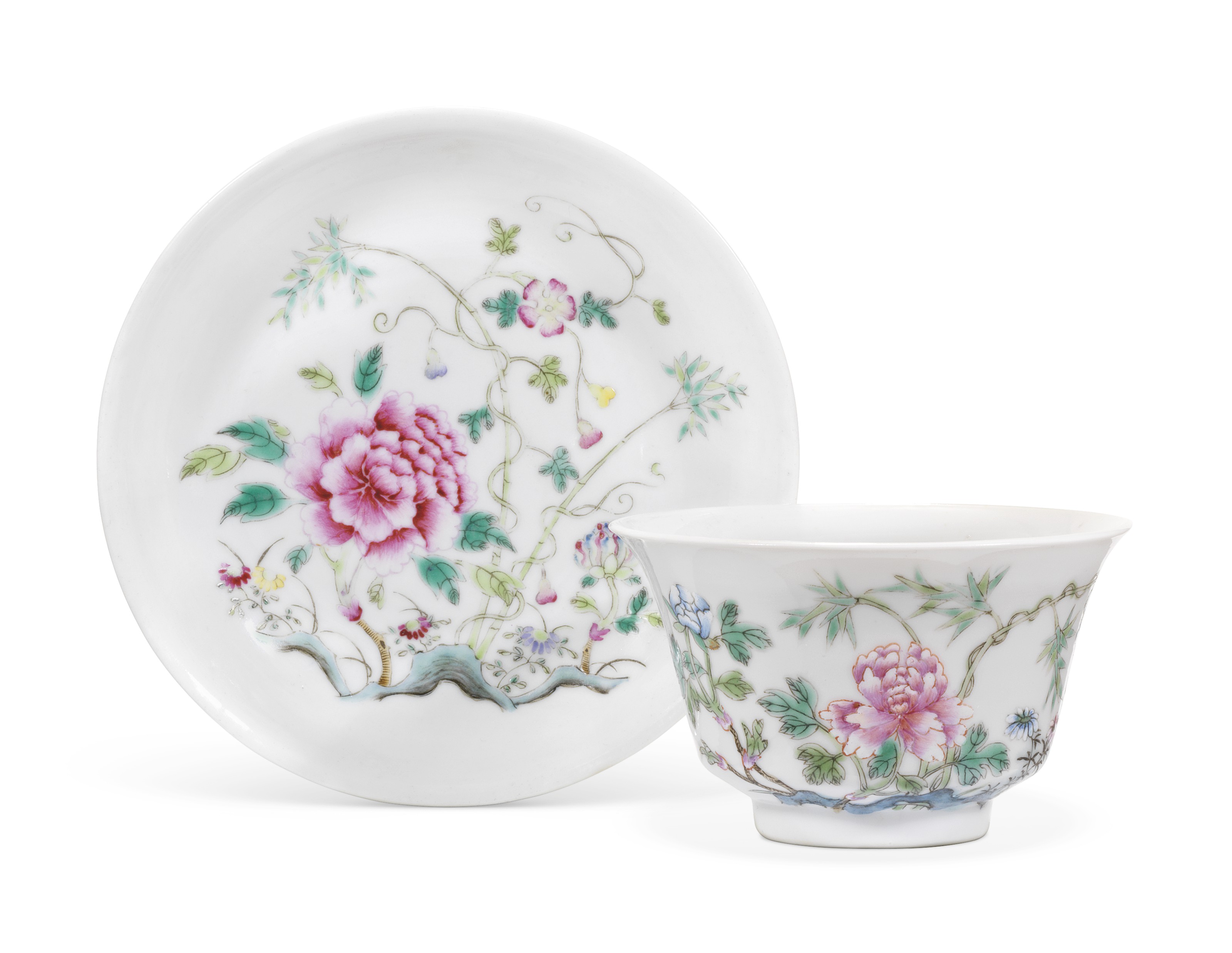 A CHINESE FAMILLE ROSE CUP AND SAUCER, 20TH CENTURY | Christie’s
