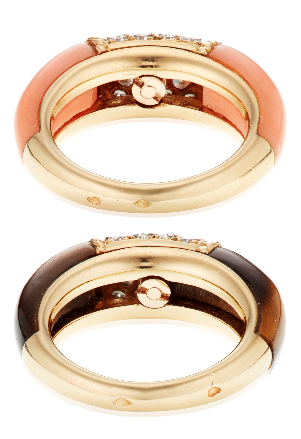 VAN CLEEF & ARPELS TIGER'S EYE AND CORAL 'PHILIPPINE' RINGS, | Christie’s