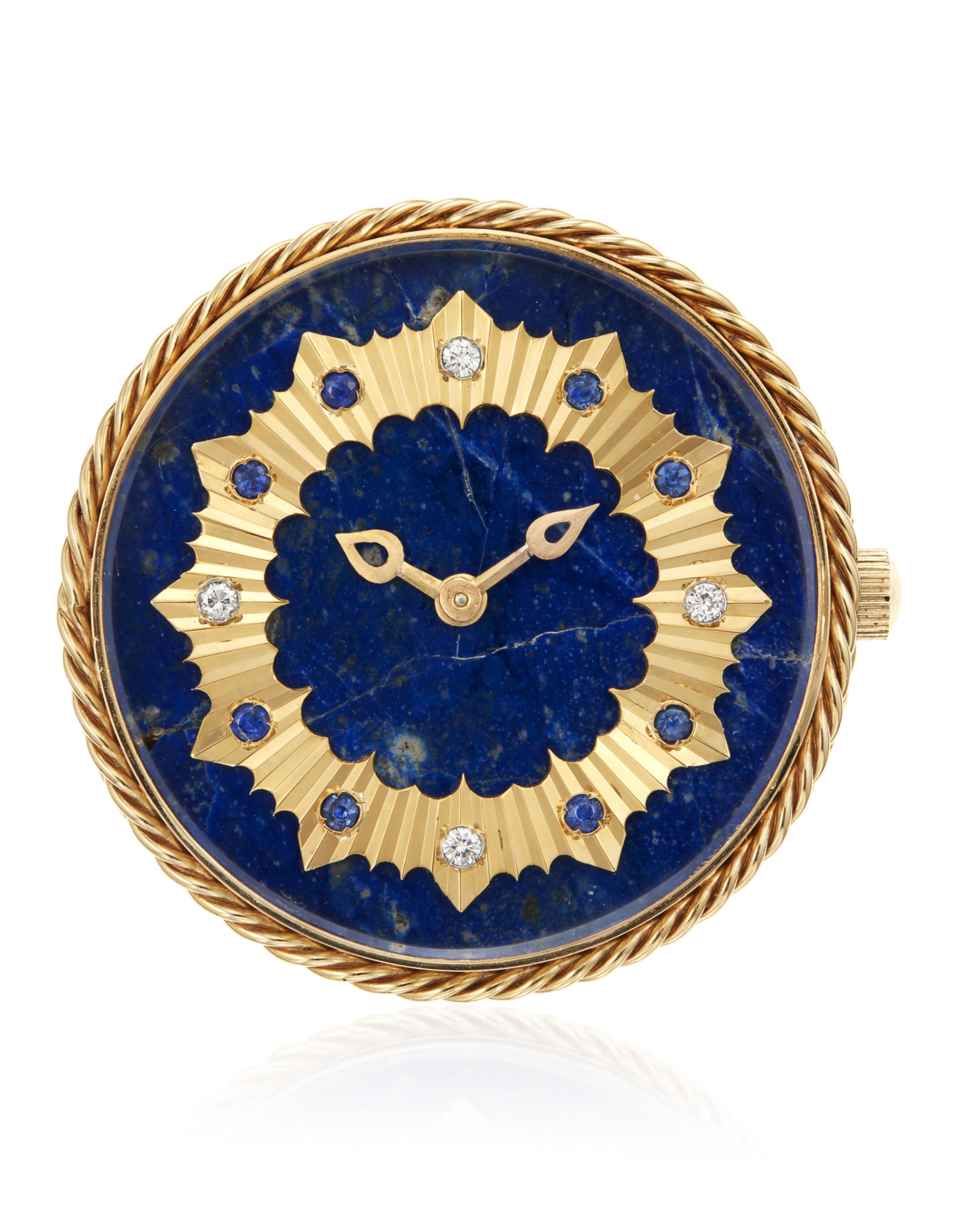 VAN CLEEF & ARPELS SODALITE, SAPPHIRE AND DIAMOND TRAVEL CLOCK ...