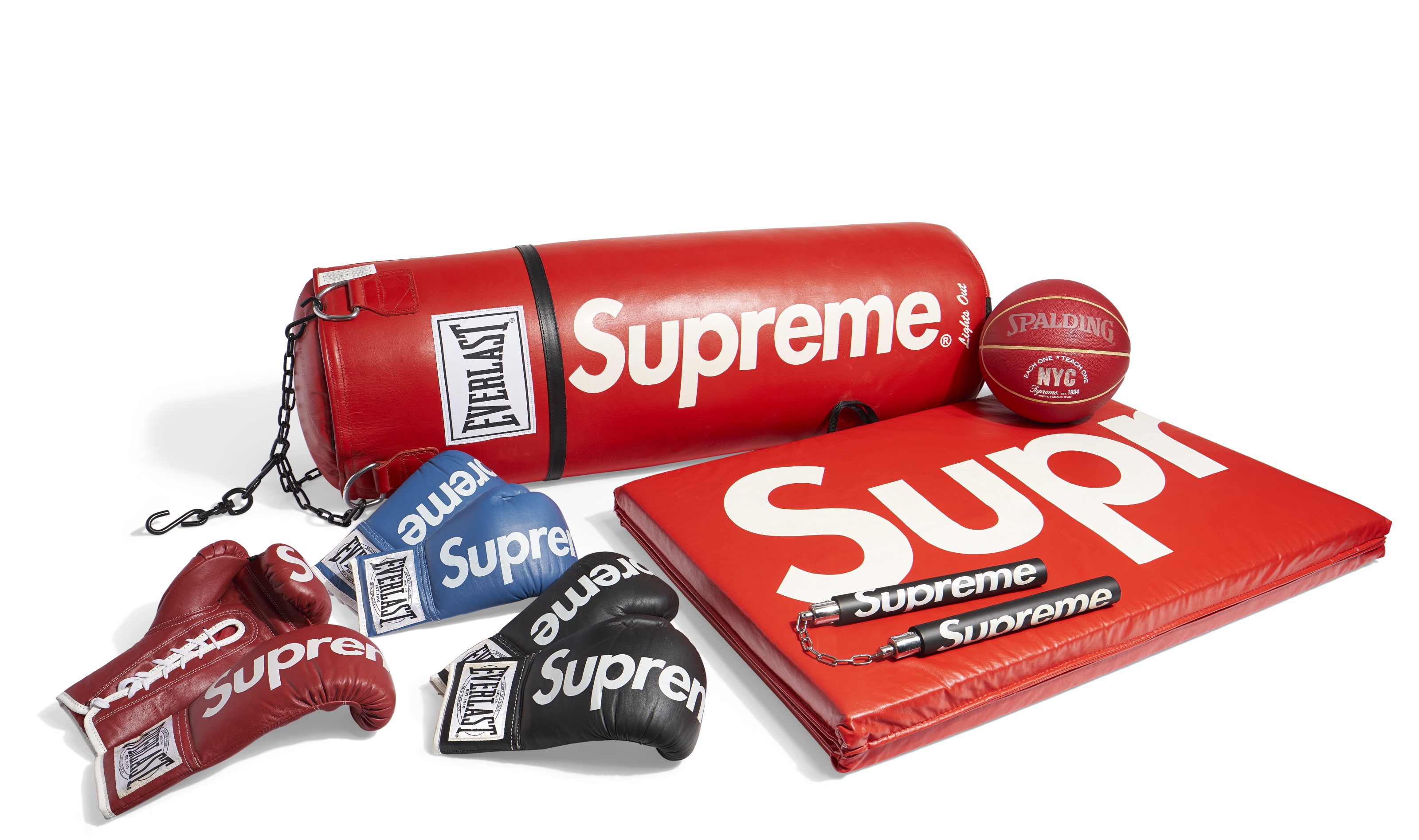A COLLECTION OF SPORTING GOODS & ACCESSORIES, SUPREME/EVERLAST, SUPREME ...