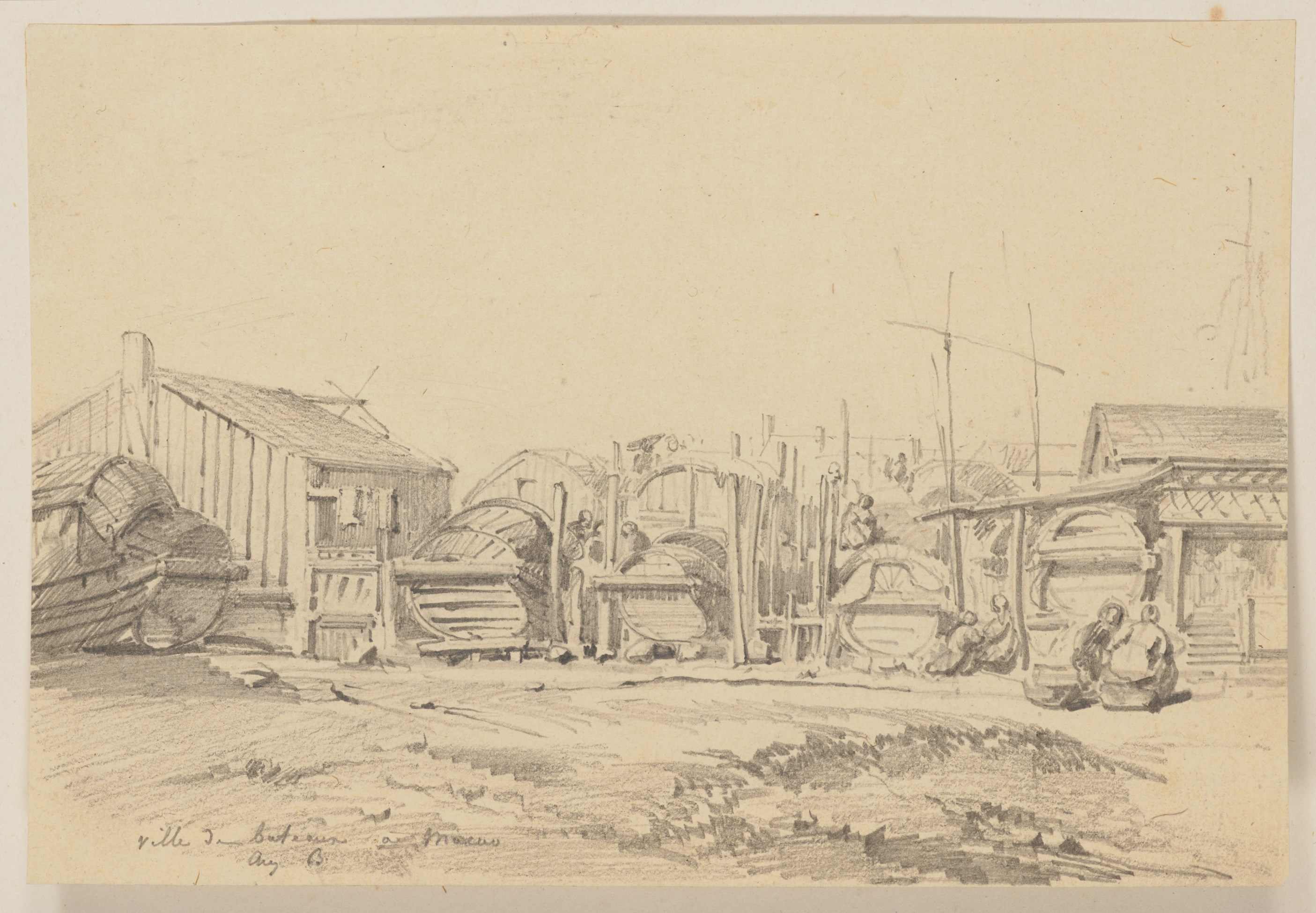 AUGUSTE BORGET (ISSOUDUN 1808-1877 BOURGES), Quatre vues de Chine ...