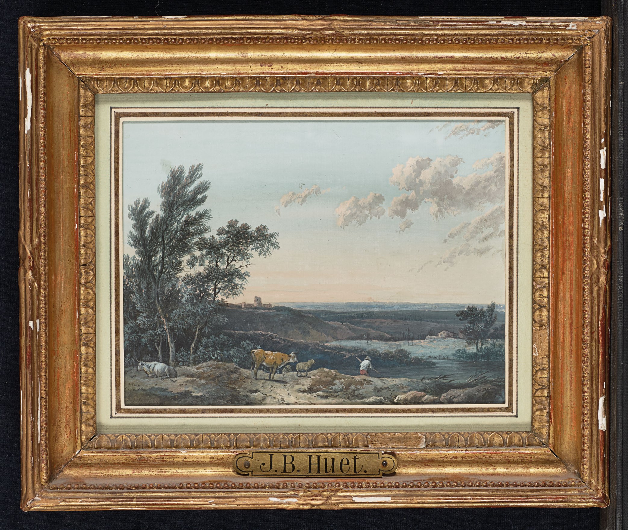JEAN-BAPTISTE HUET (PARIS 1745-1811), Paysage avec berger et son ...