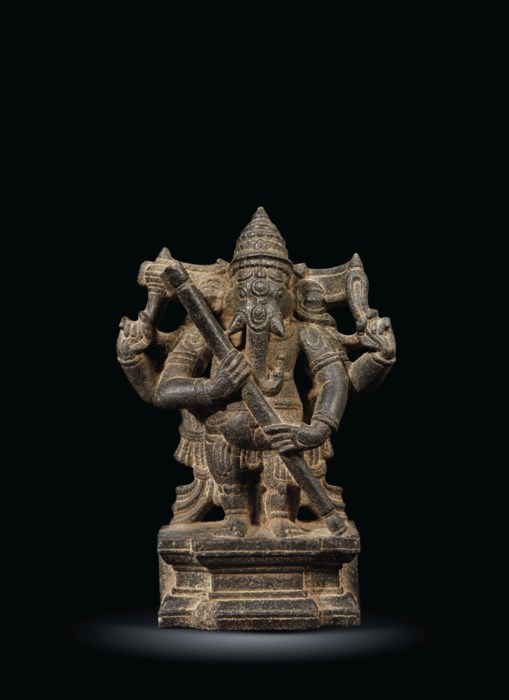 STATUE DE GANESHA EN GRANIT, INDE, EPOQUE VIJAYANAGAR, XVIEME SIECLE ...