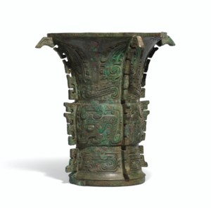 VASE RITUEL EN BRONZE, ZUN , CHINE, FIN DE LA DYNASTIE SHANG - DEBUT DE ...