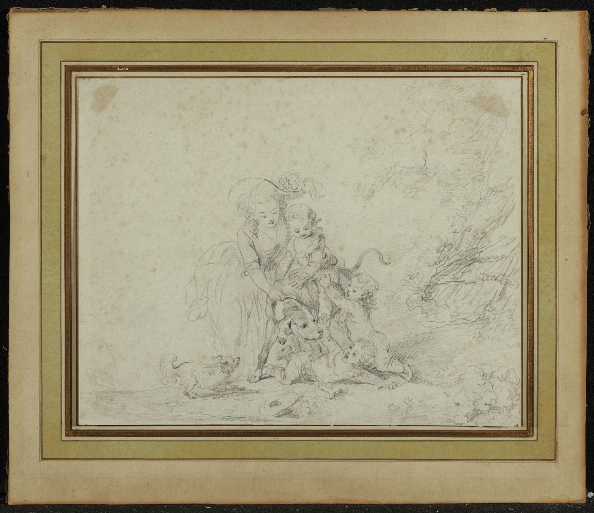 ÉTIENNE-CHARLES LE GUAY (PARIS 1762-1846), Mère jouant avec ses enfants ...