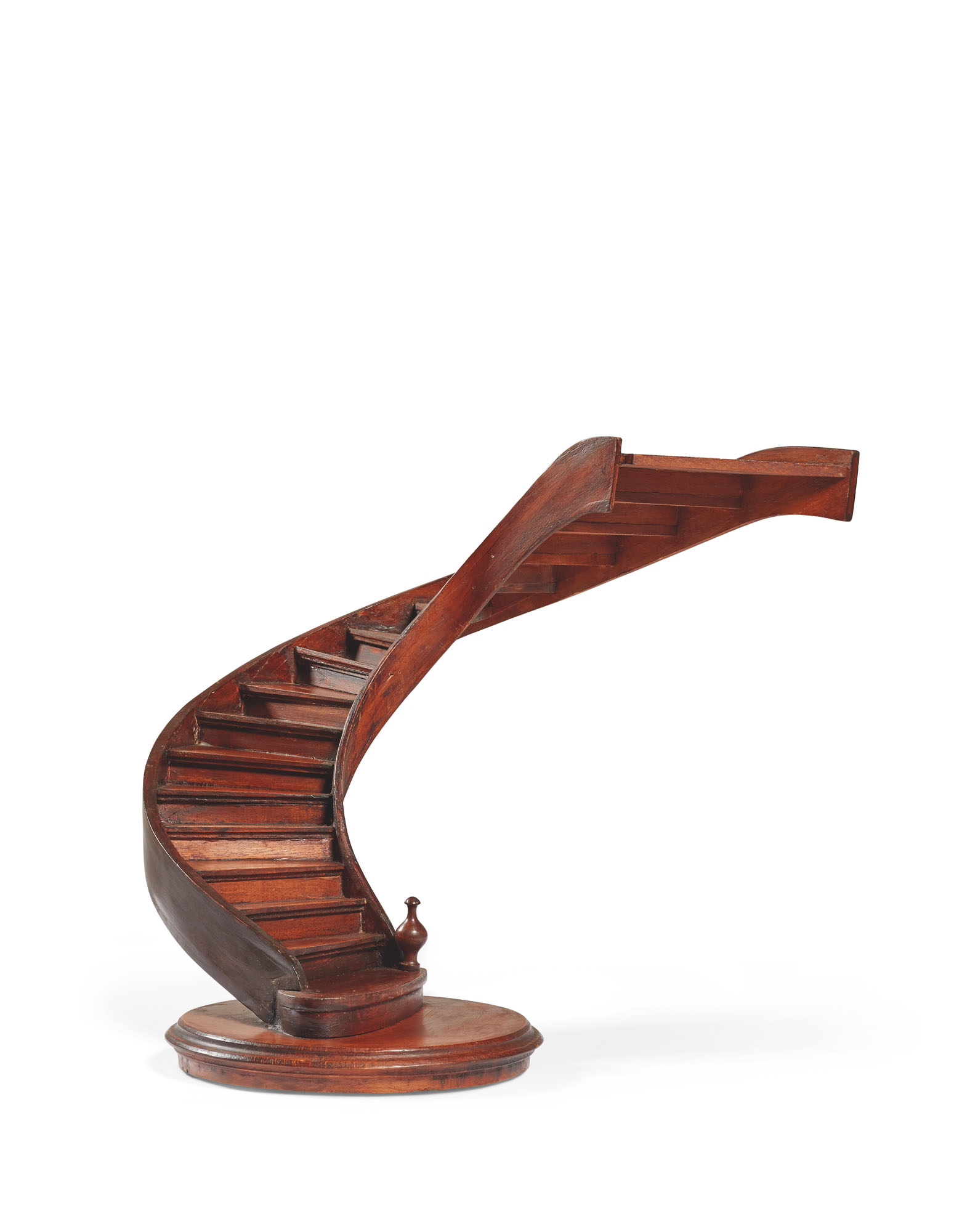 ESCALIER DE MAITRISE EN SPIRALE EN HETRE ET NOYER, GILBERT DUFOUR ...