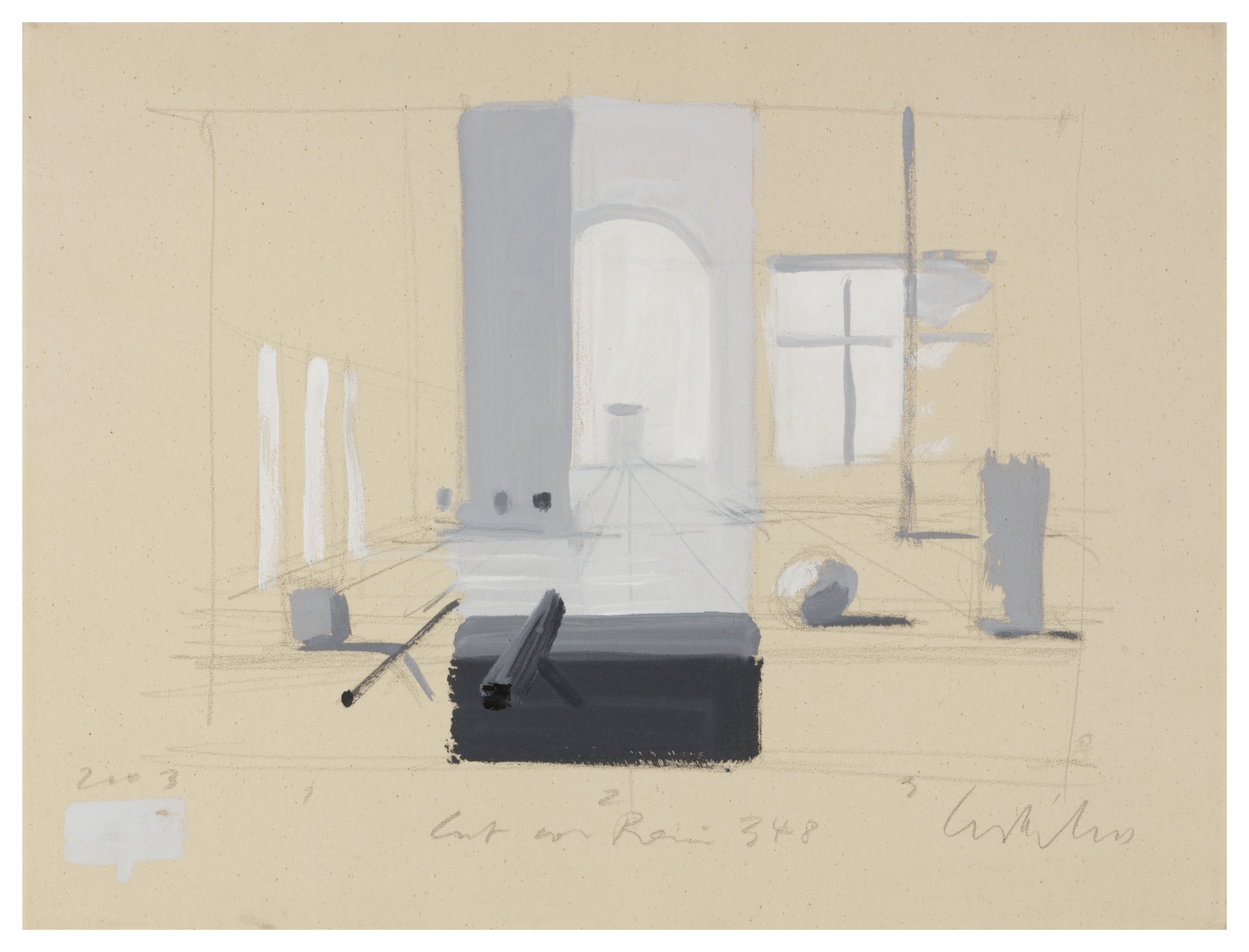 Ben Willikens (b. 1939), Gouache Nr. 698 (Cut von Raum 348) (Gouache No ...