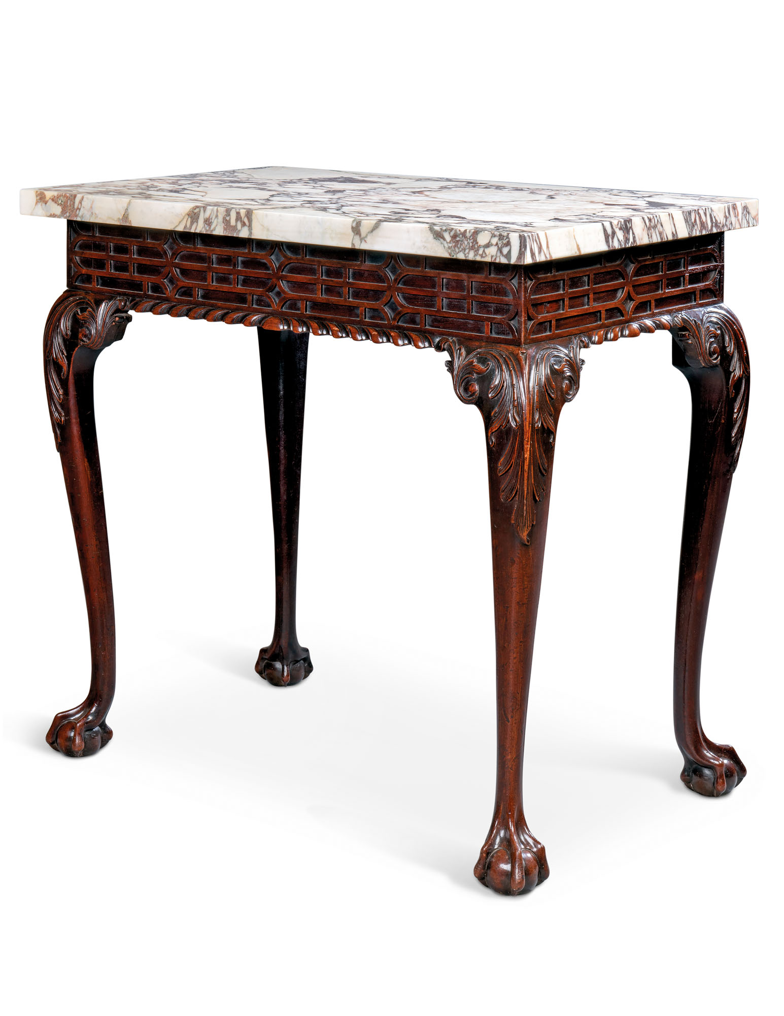 A GEORGE II MAHOGANY SIDE TABLE