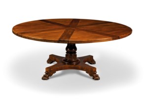 AN EARLY VICTORIAN MAHOGANY 'JUPE' CIRCULAR EXTENDING DINING-TABLE, BY ...
