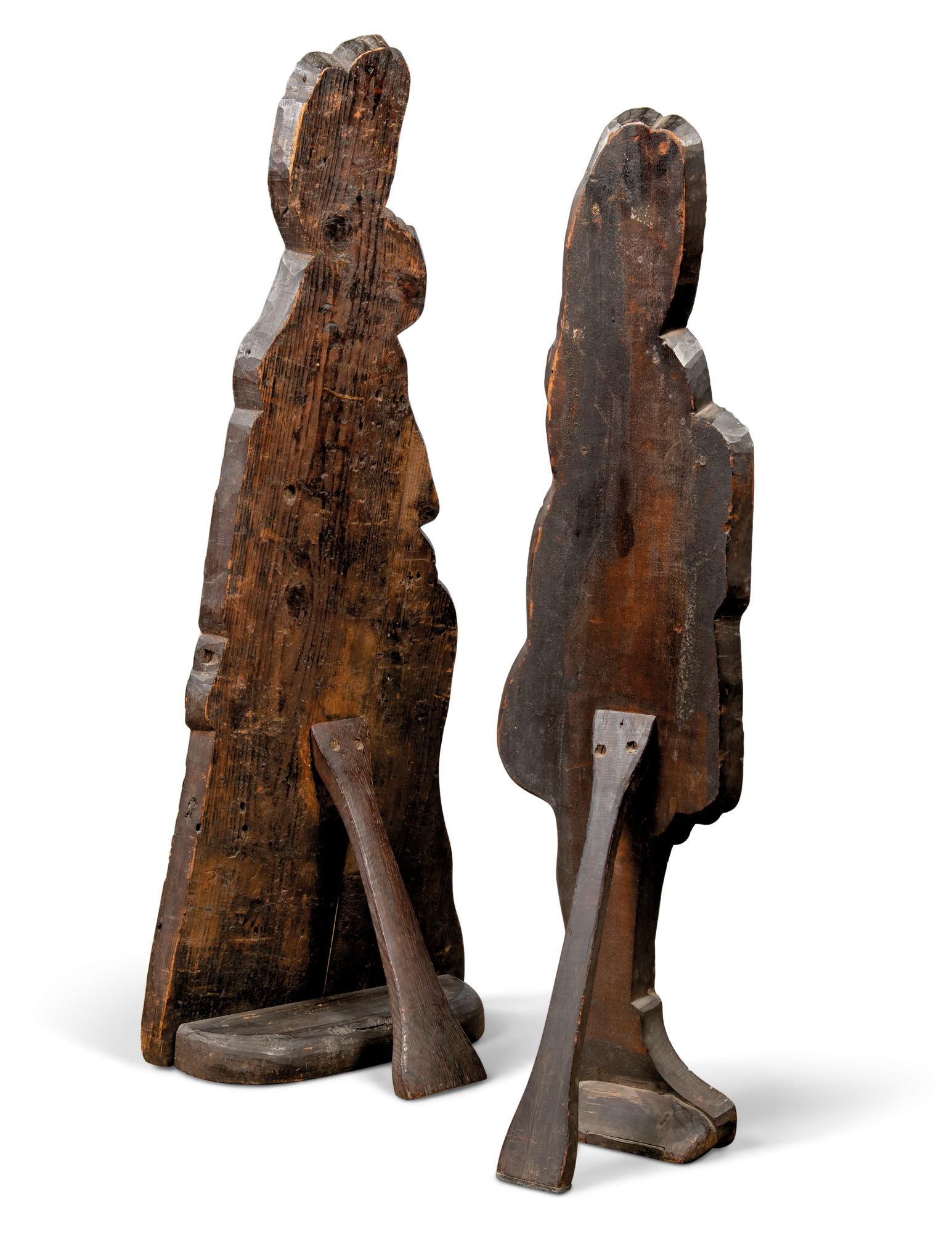 TWO GEORGE I POLYCHROME-PAINTED DUMMY BOARDS