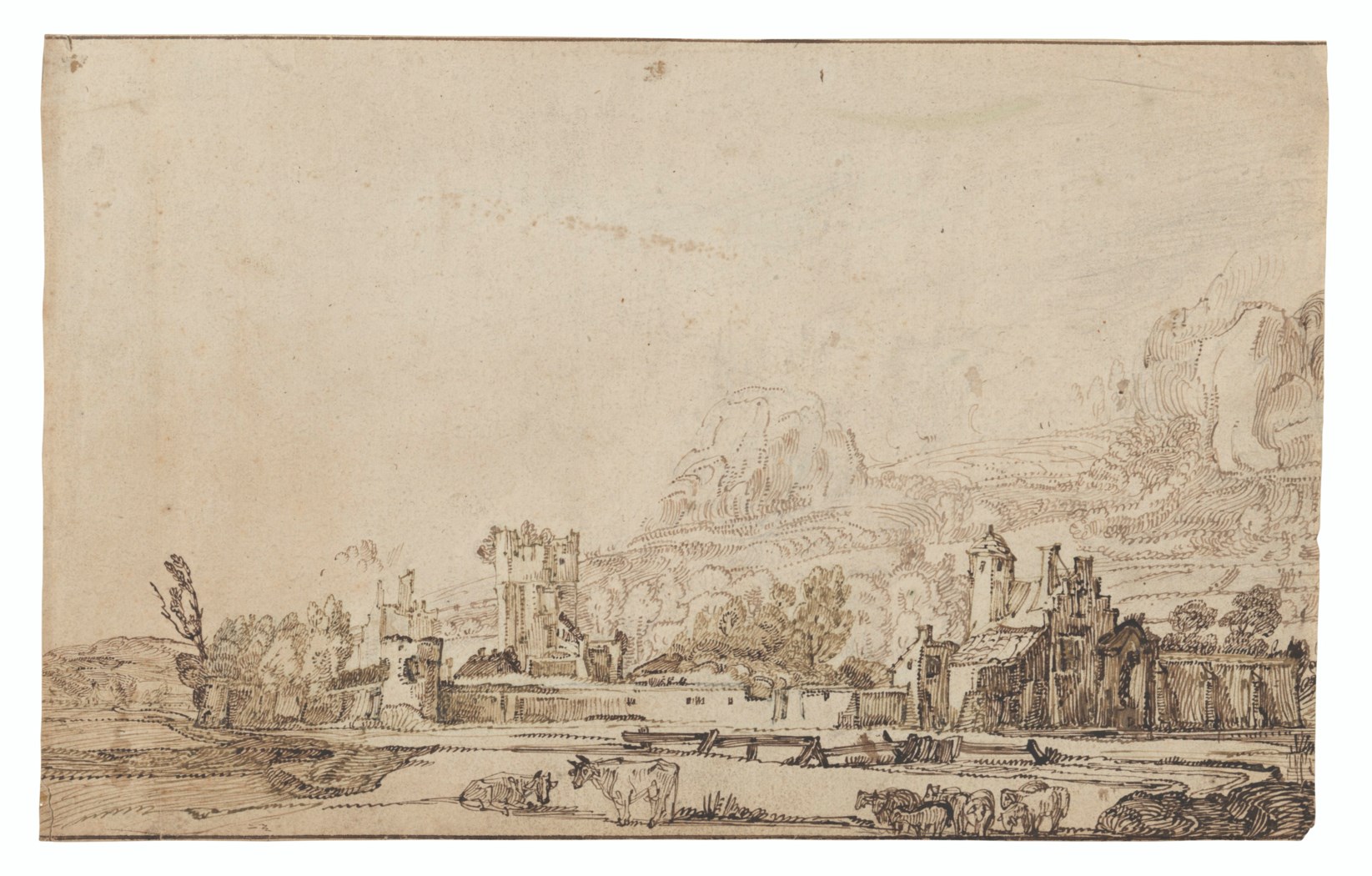 JAN VAN DE VELDE II (ROTTERDAM 1593-1641 ENKHUIZEN), A view of the ruin ...