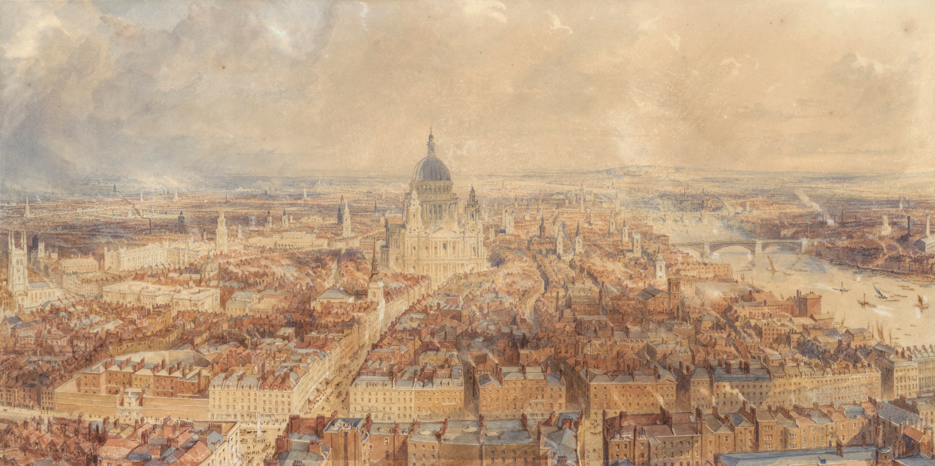 THOMAS ALLOM (LONDON 1804-1872), View of London from the steeple of St ...