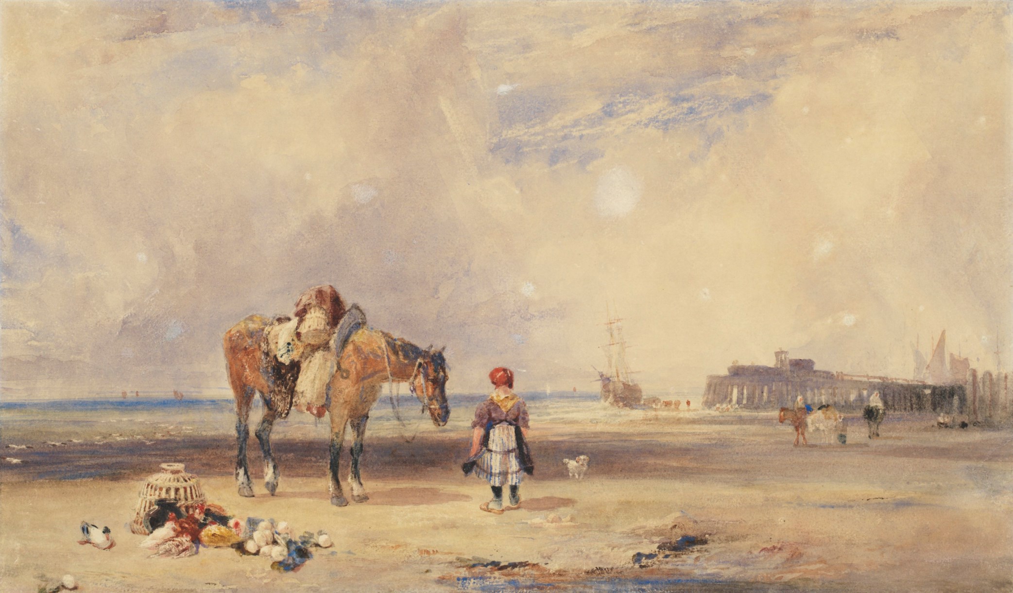 SAMUEL AUSTIN (LIVERPOOL 1796-1834 LLANFYLLIN), The beach at Ostend ...