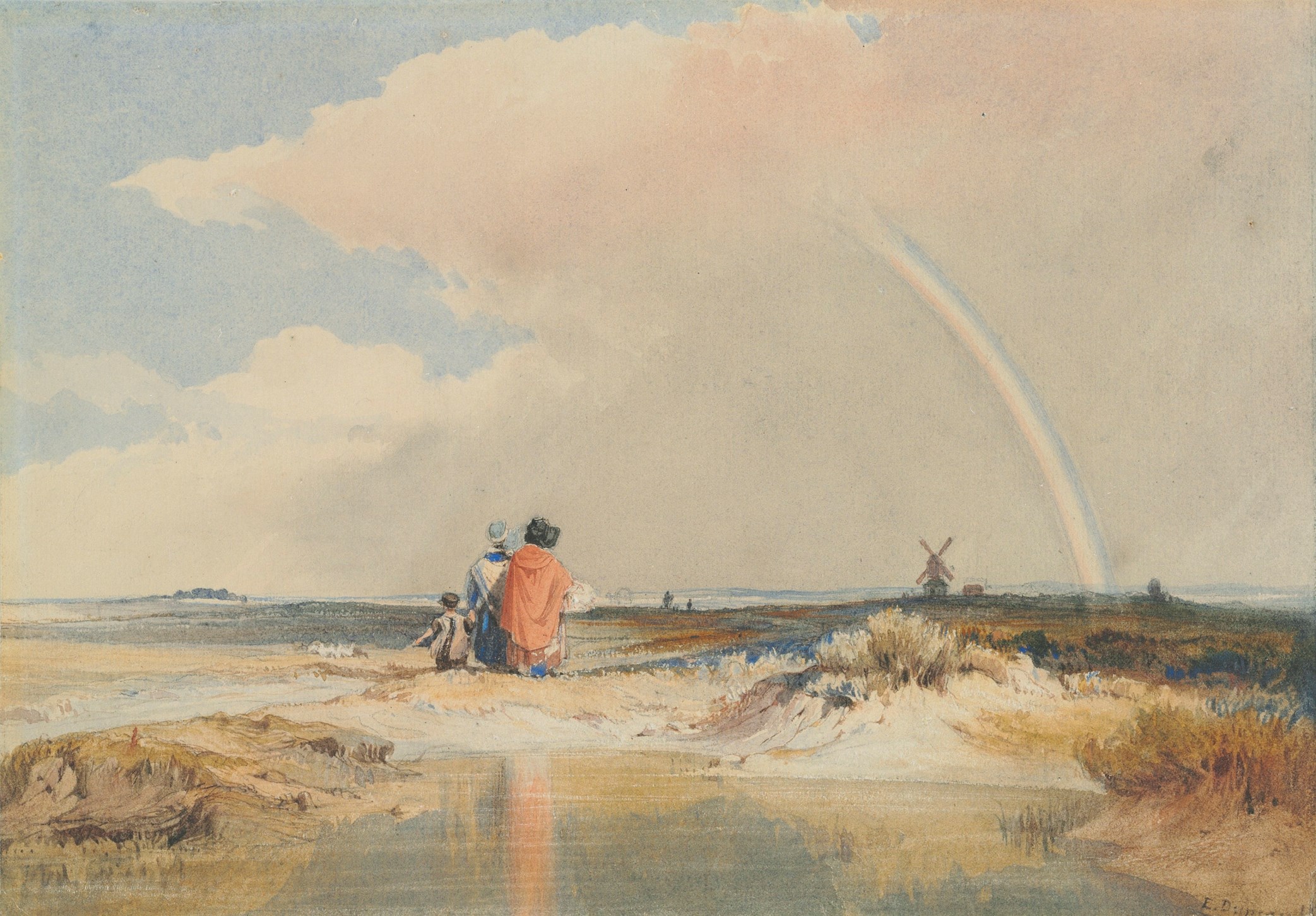 EDWARD DUNCAN, R.W.S. (LONDON 1803-1882), Landscape with a rainbow ...