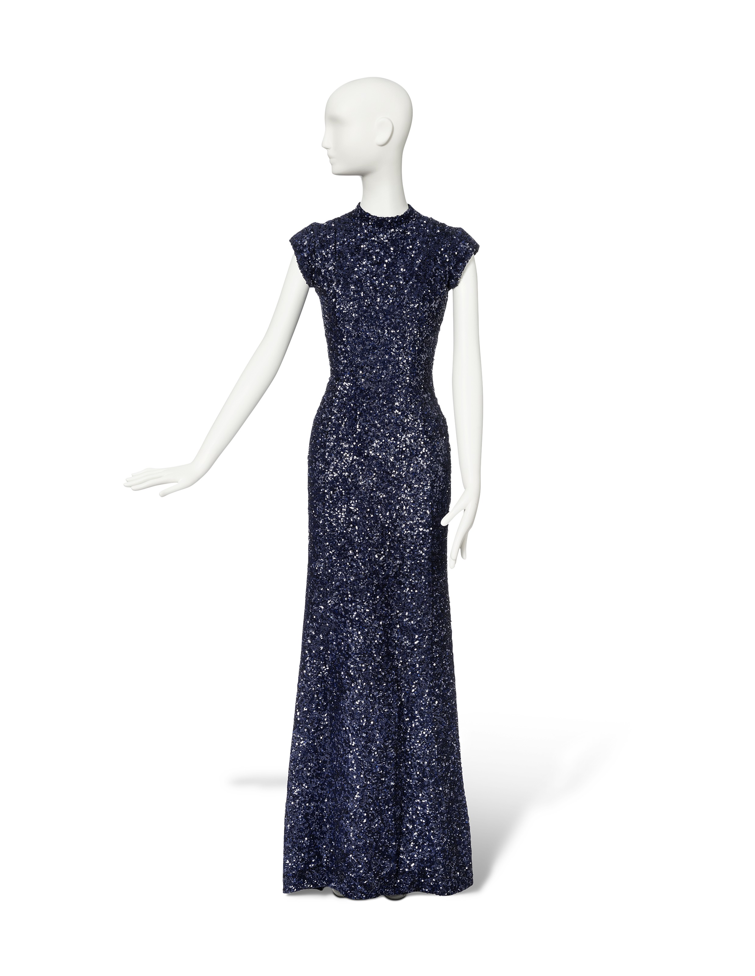 A PURPLE SEQUINED 'OSCAR' DRESS WORN BY AMY ADAMS, BY L'WREN SCOTT, 'A ...