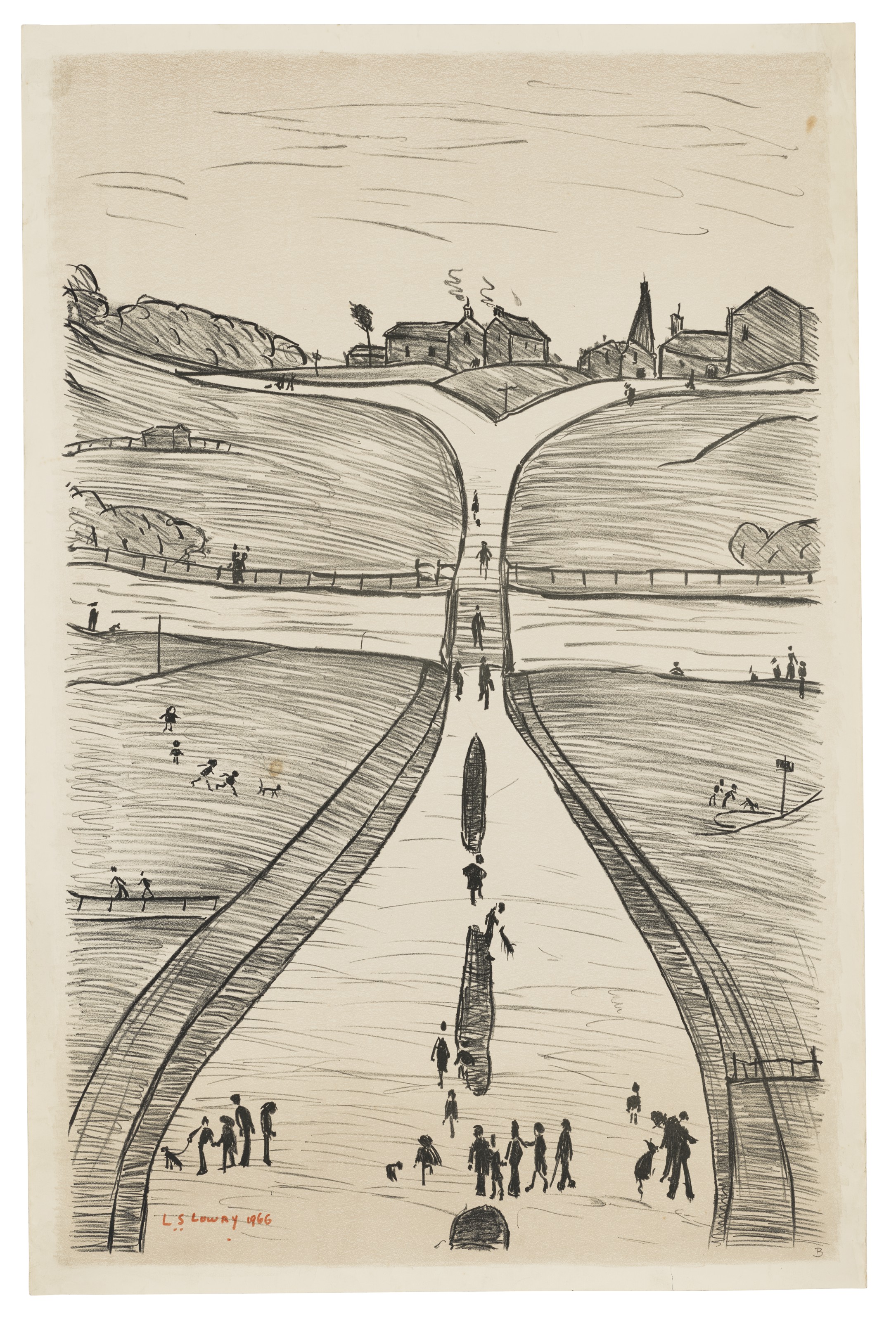 LAURENCE STEPHEN LOWRY (1887-1976), Village on a Hill | Christie’s