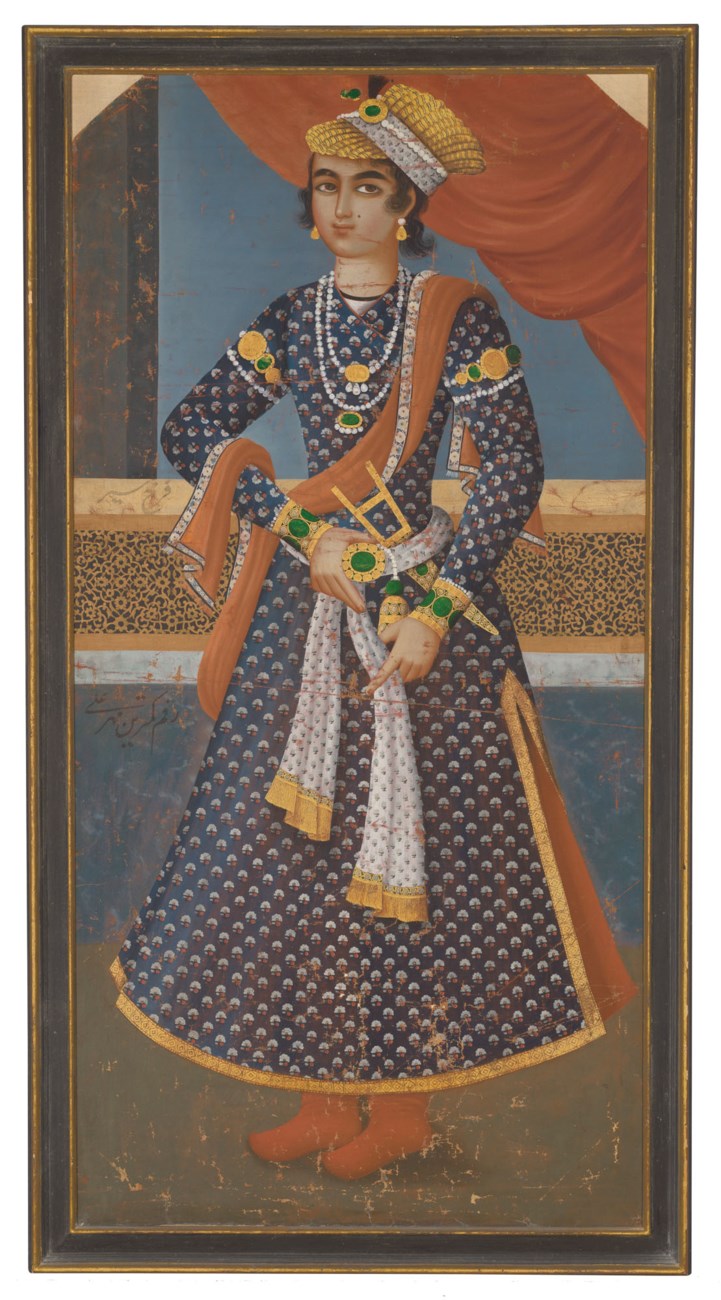 THE MUGHAL EMPEROR FARRUKH SIYAR, SIGNED MIHR 'ALI, QAJAR IRAN, CIRCA ...