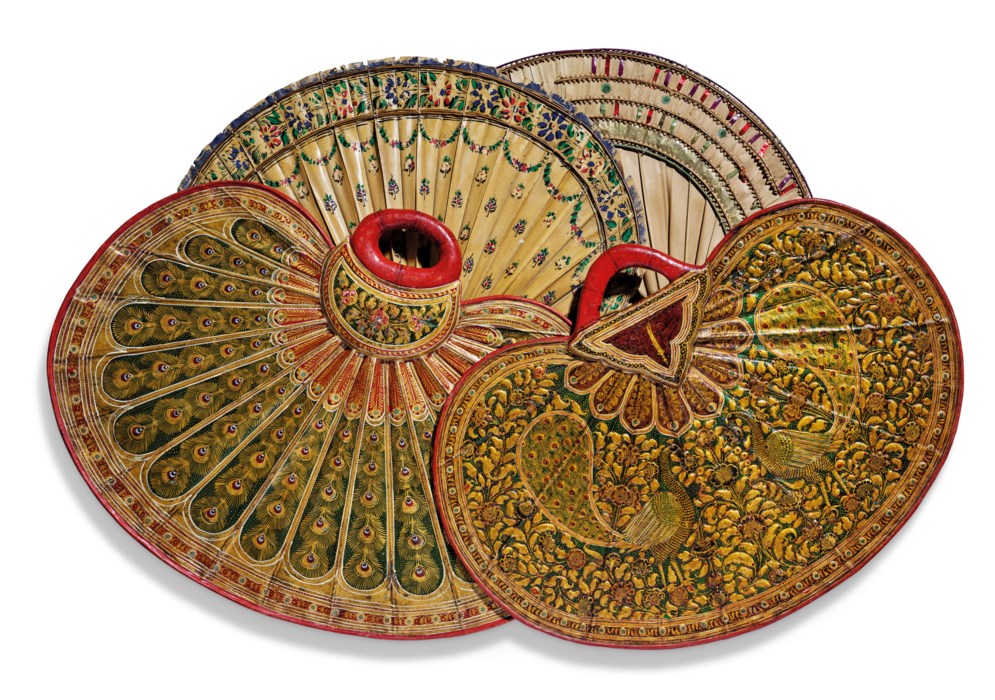 A GROUP OF FANS (PANKHA), MADRAS, INDIA, 19TH/EARLY 20TH CENTURY ...