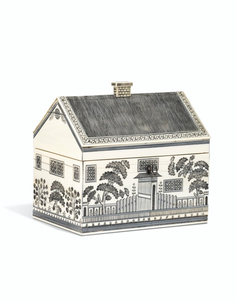 AN ANGLO-INDIAN IVORY SEWING BOX, VIZAGAPATAM, SOUTH EAST INDIA, LATE ...