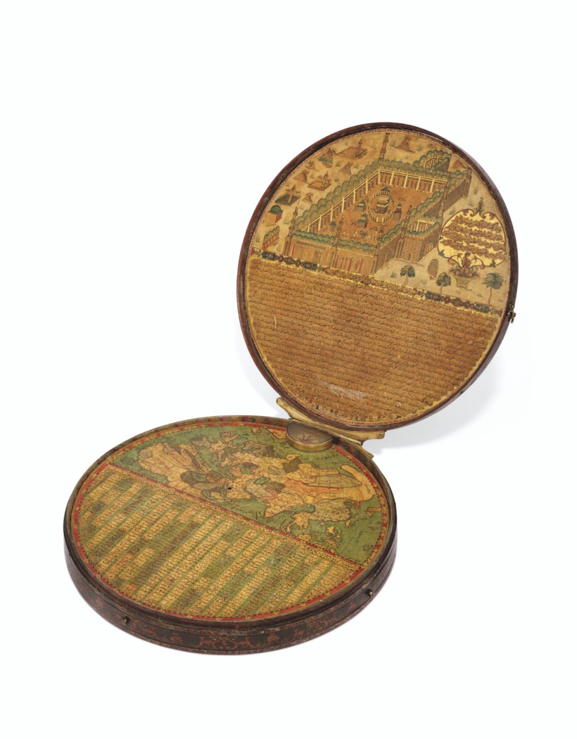 AN OTTOMAN QIBLA INDICATOR, MADE BY BARUN AL-MUKHTARA, CONSTANTINOPLE ...